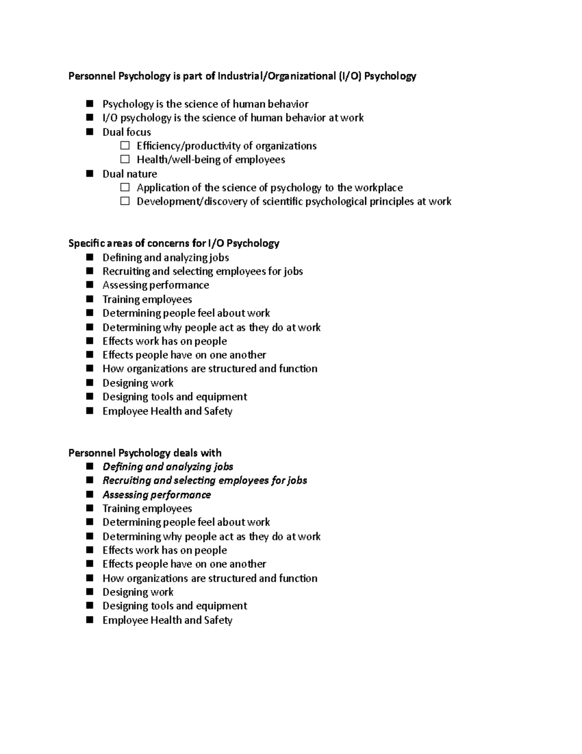 An introduction to Personnel Psychology - Personnel Psychology is part ...