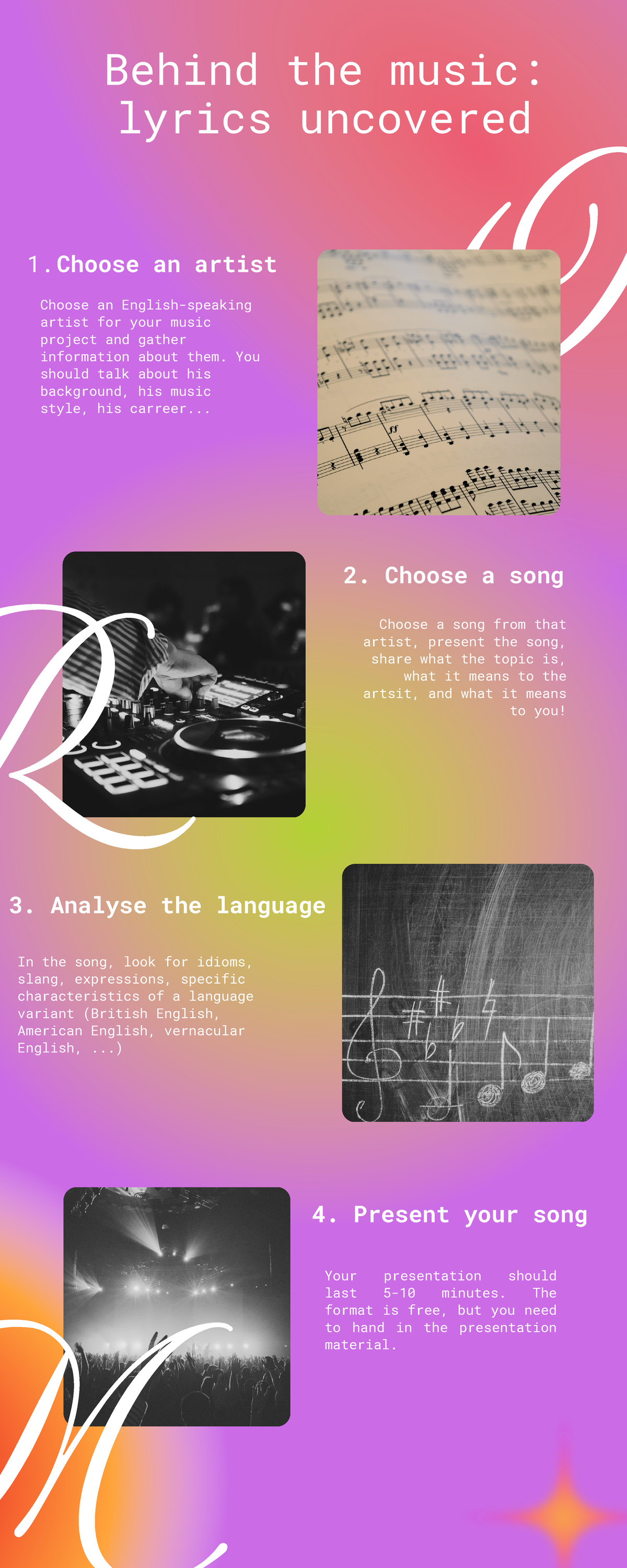 Muisc project - trabajo de musica - O Choose an English-speaking artist ...