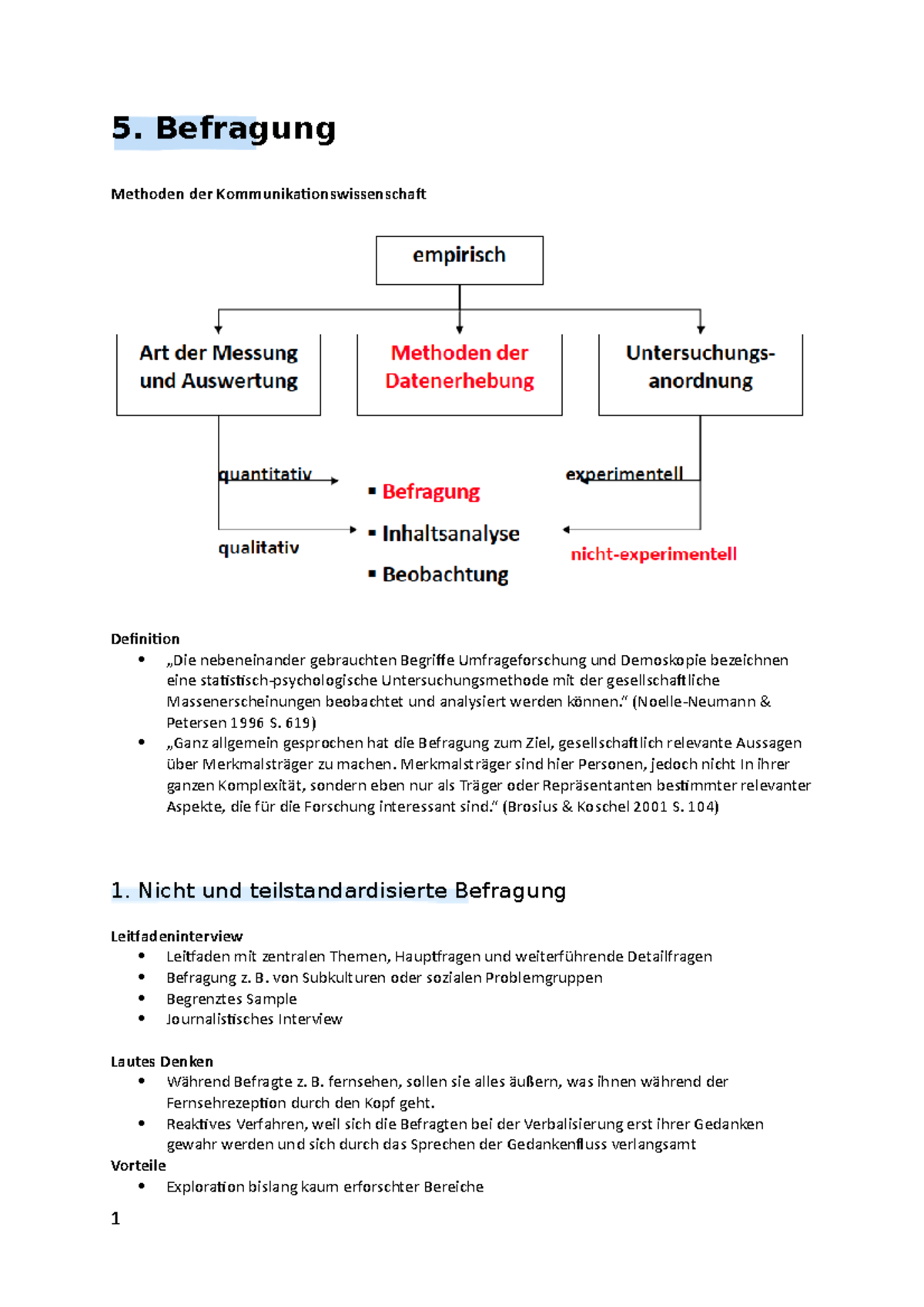 Vorlesung 5 Befragung - 5. Befragung Methoden der ...