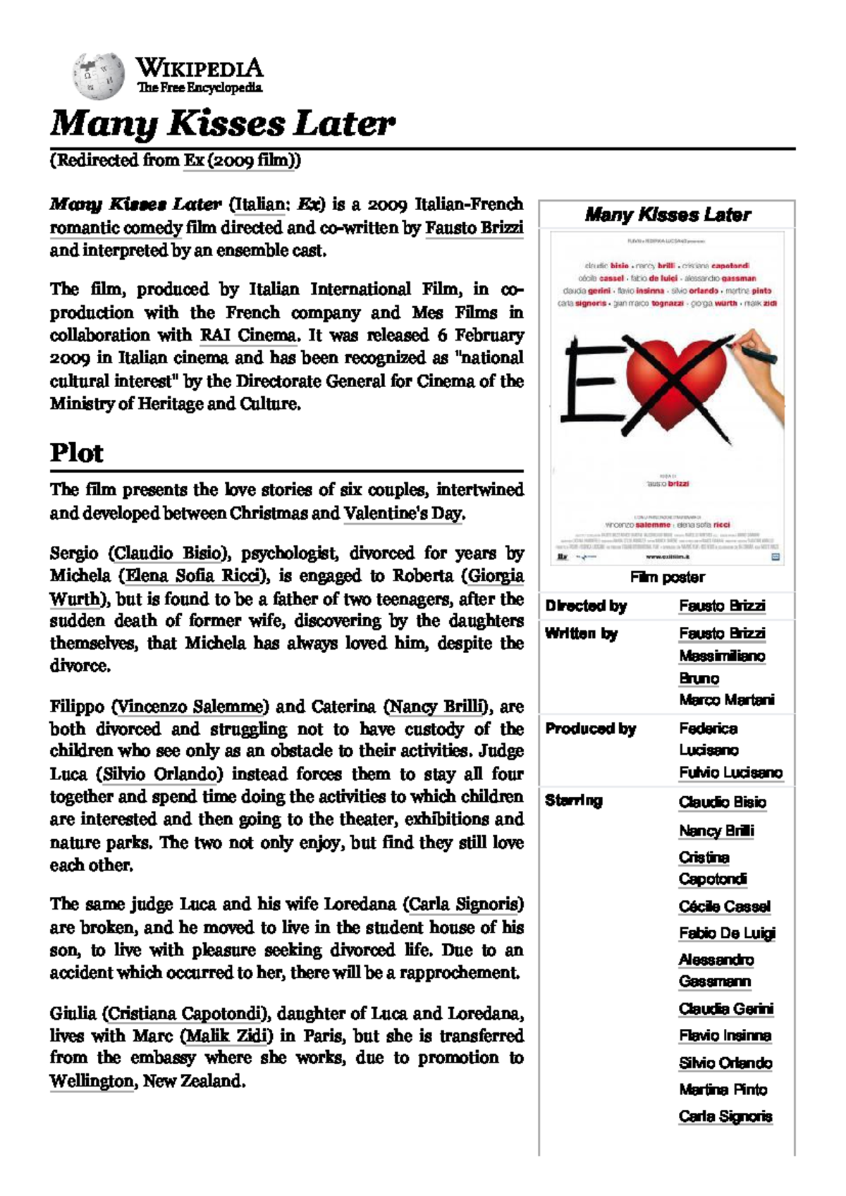 Many Kisses Later - Wikipedia - ! " ## $ % - Studocu