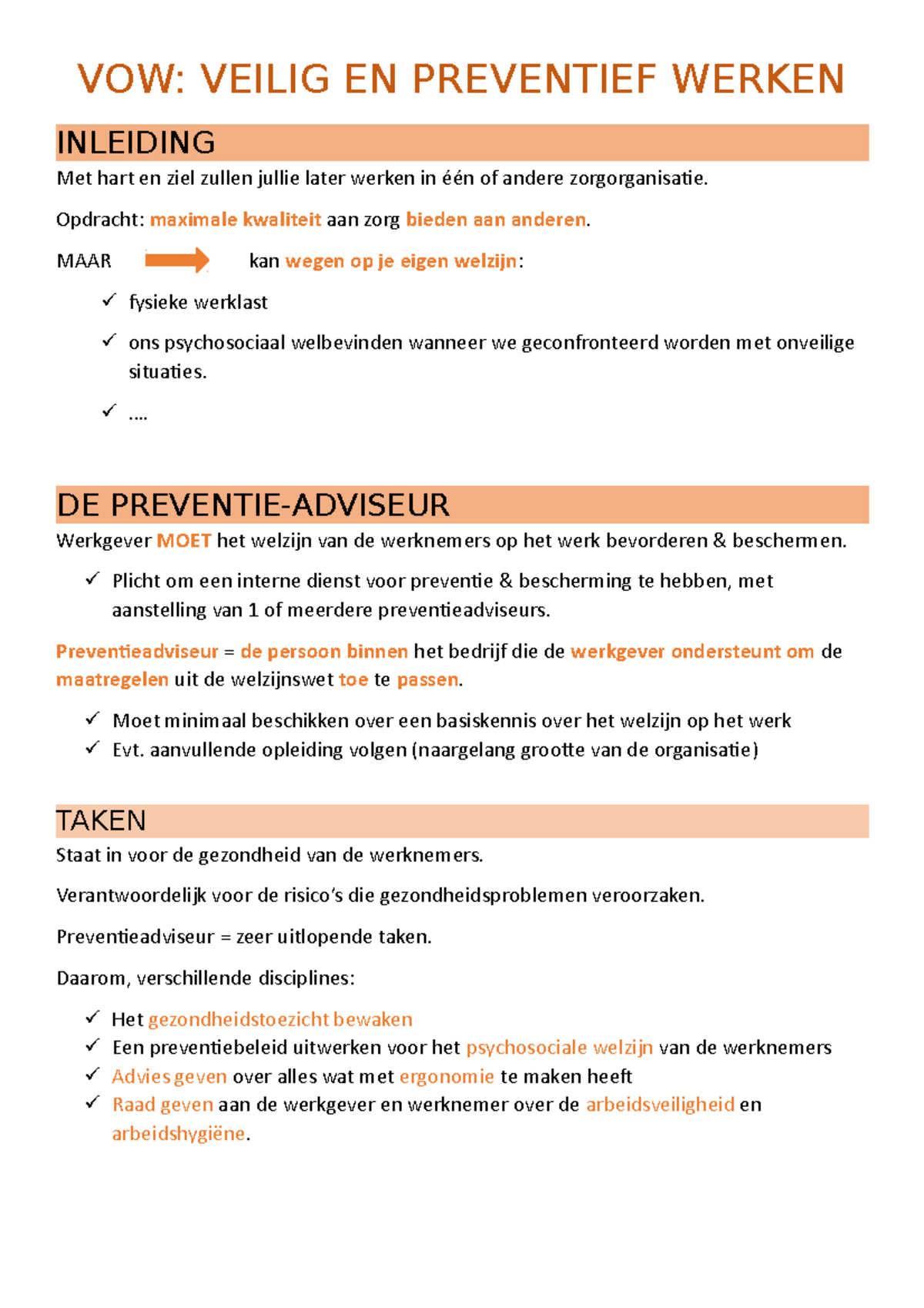 VOW Thema 1 Veilig en Preventief werken - VOW: VEILIG EN PREVENTIEF ...