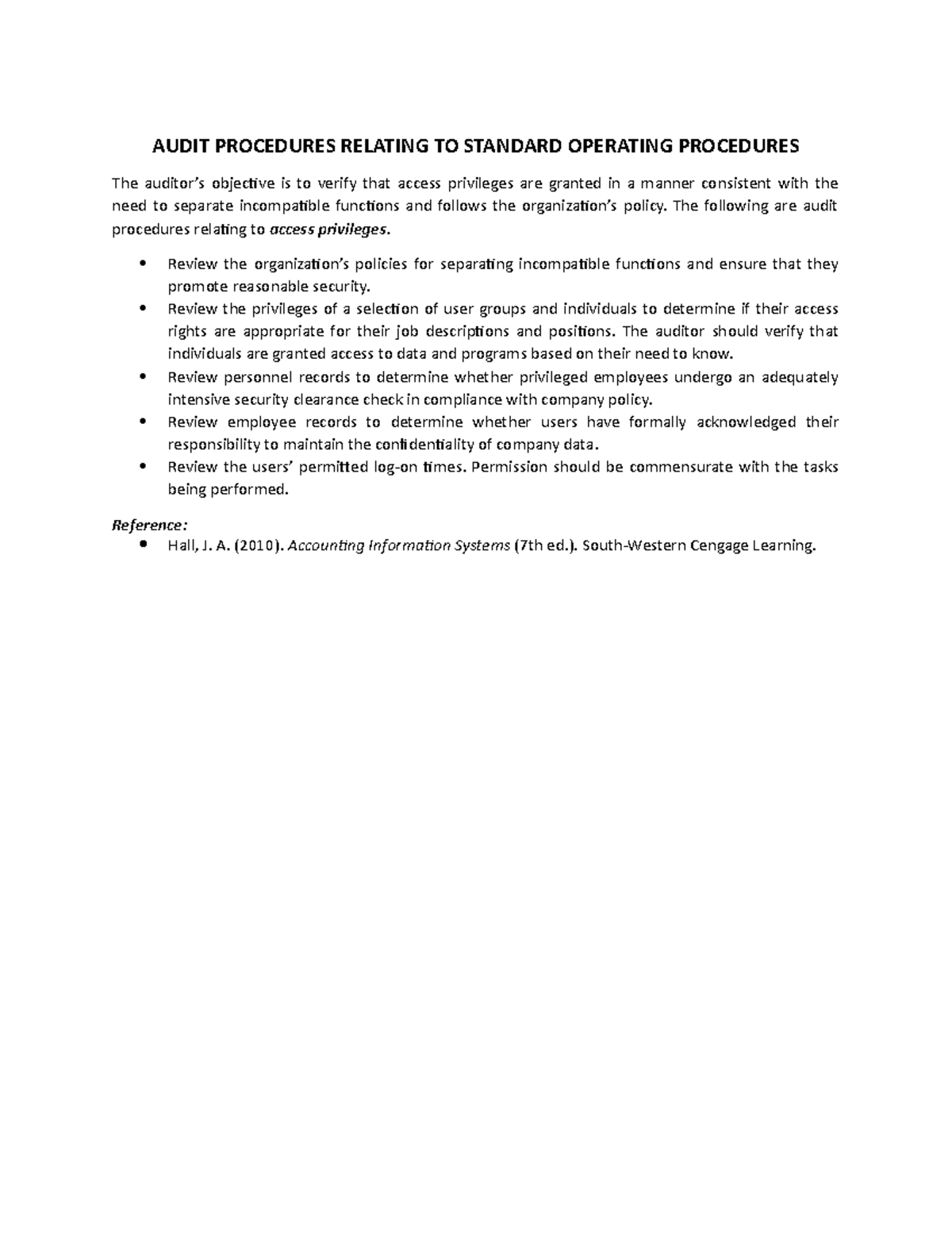 Ais 3 - AIS - AUDIT PROCEDURES RELATING TO STANDARD OPERATING ...