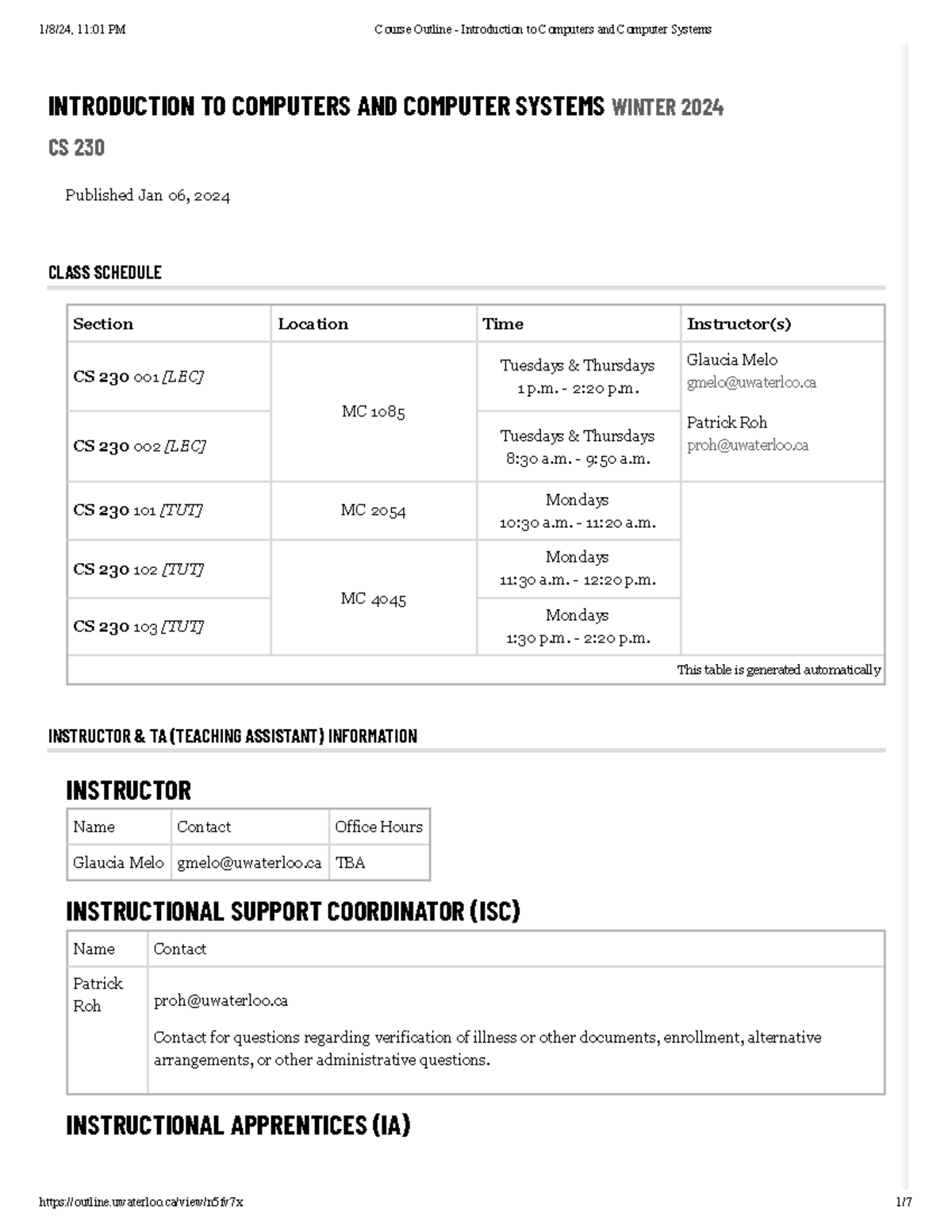 Course Outline Introduction To Computers And Computer Systems Introduction To Computers And