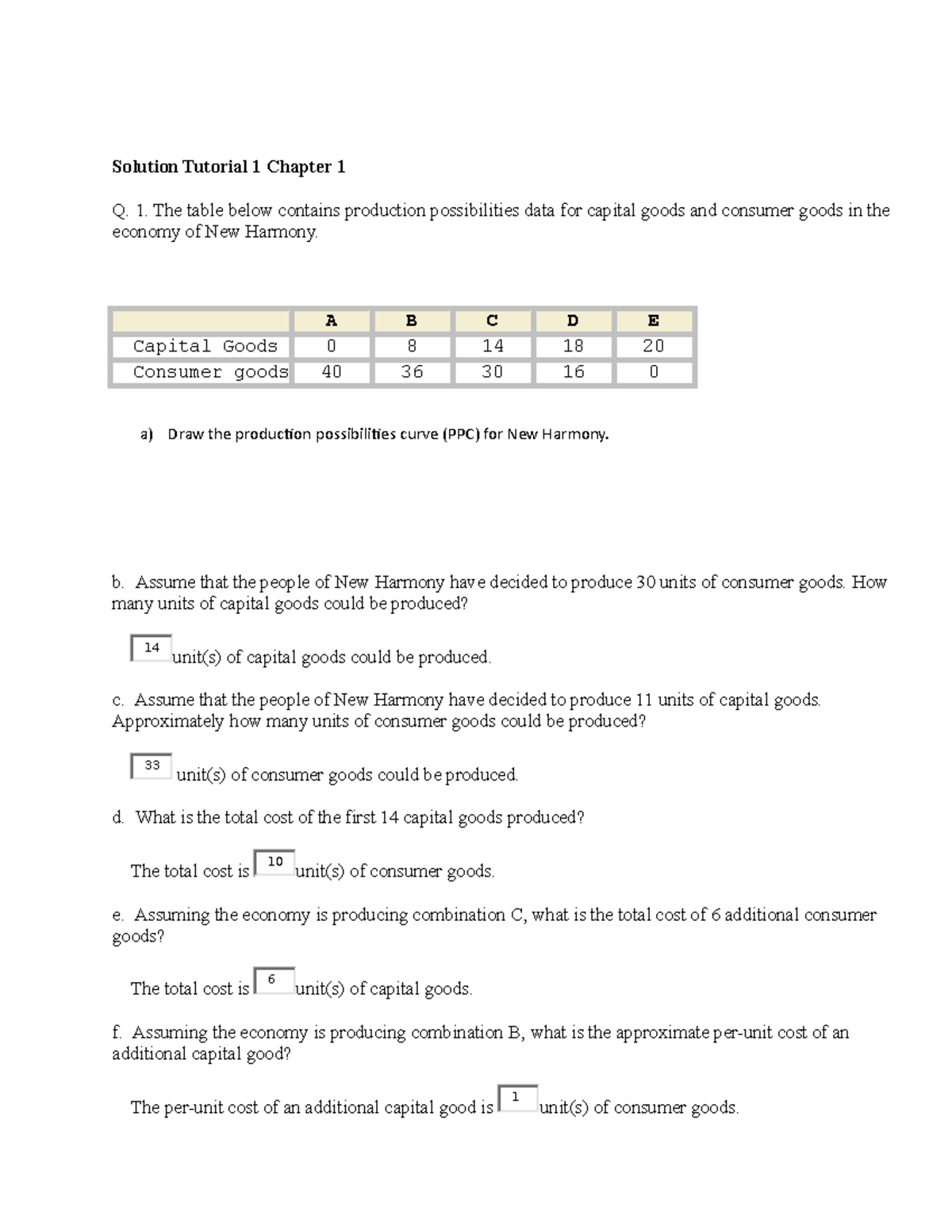 Chapter 1 solution tutorial 1 - ECON 1900 - TRU - Studocu