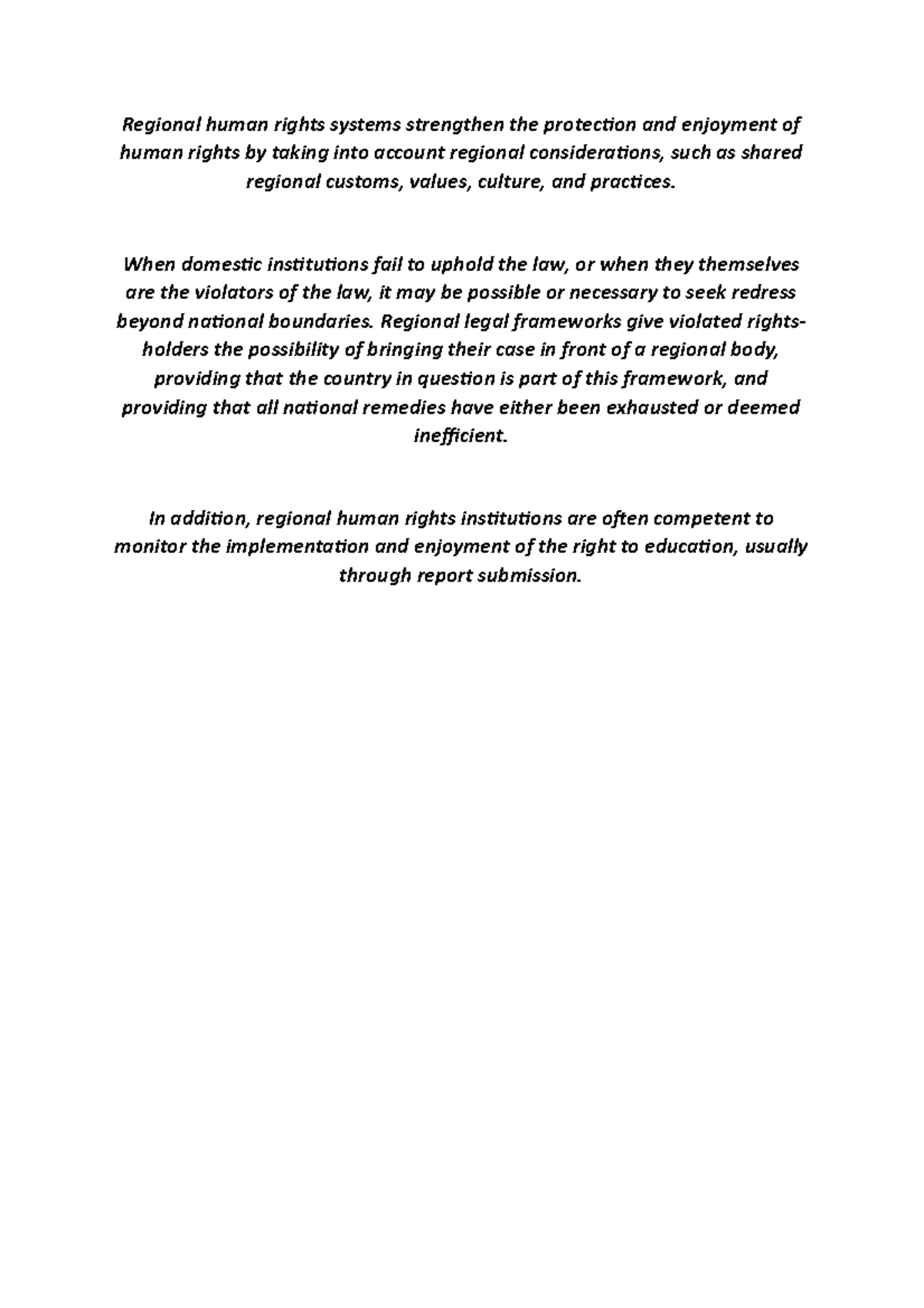 Regional Human Rights Mechanisms - Regional human rights systems ...