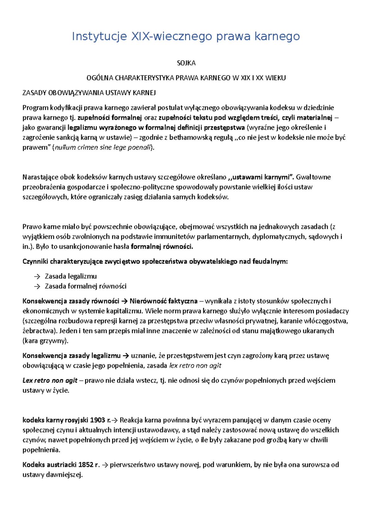 Instytucje XIX-wiecznego prawa karnego - Sójka - Instytucje XIX ...