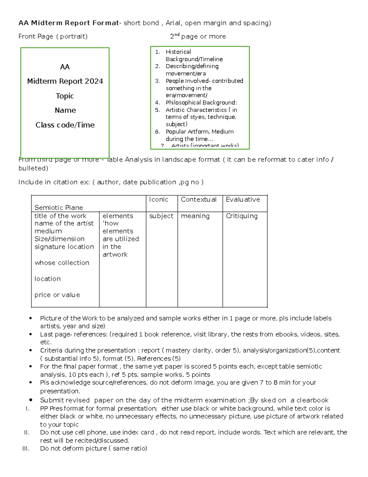 AA Midterm Report Format 2024 - AA Midterm Report Format- short bond ...