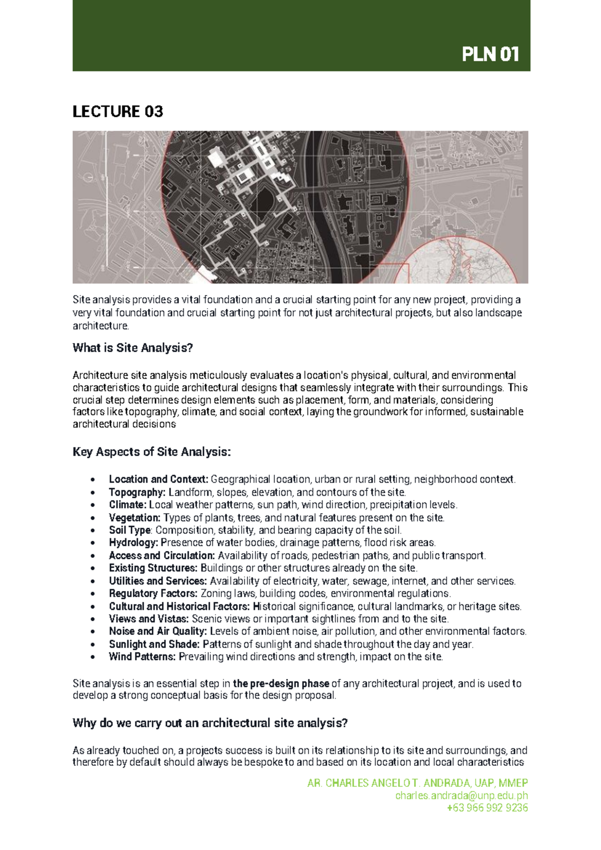 Architecture Site planning- introduction to site planing - AR. CHARLES ...