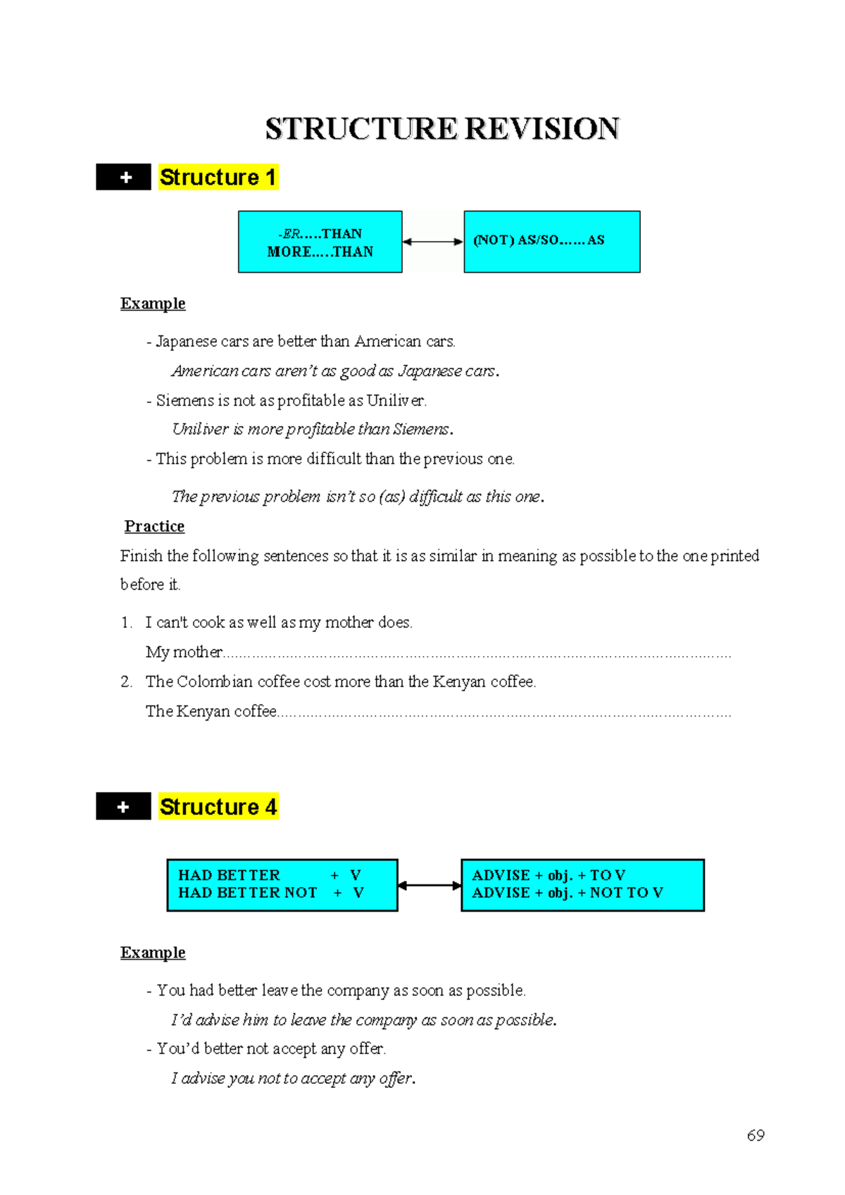 5 Đã lọc LTVB2 Structure revision - STRUCTURE REVISIONSTRUCTURE REVISION + Structure 1 Example ...