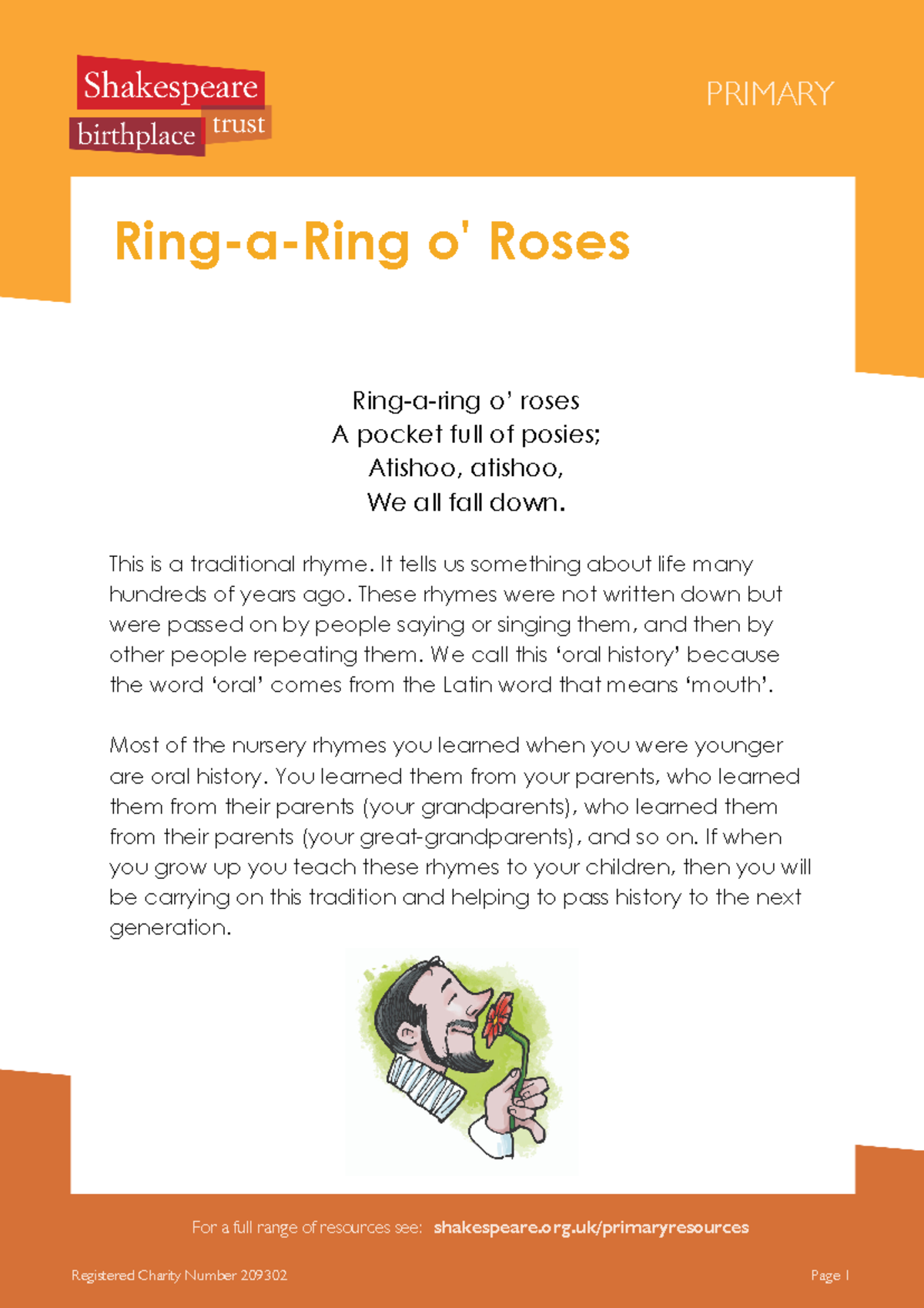 Ring-a-Ring o Roses - This is a traditional rhyme. It tells us ...