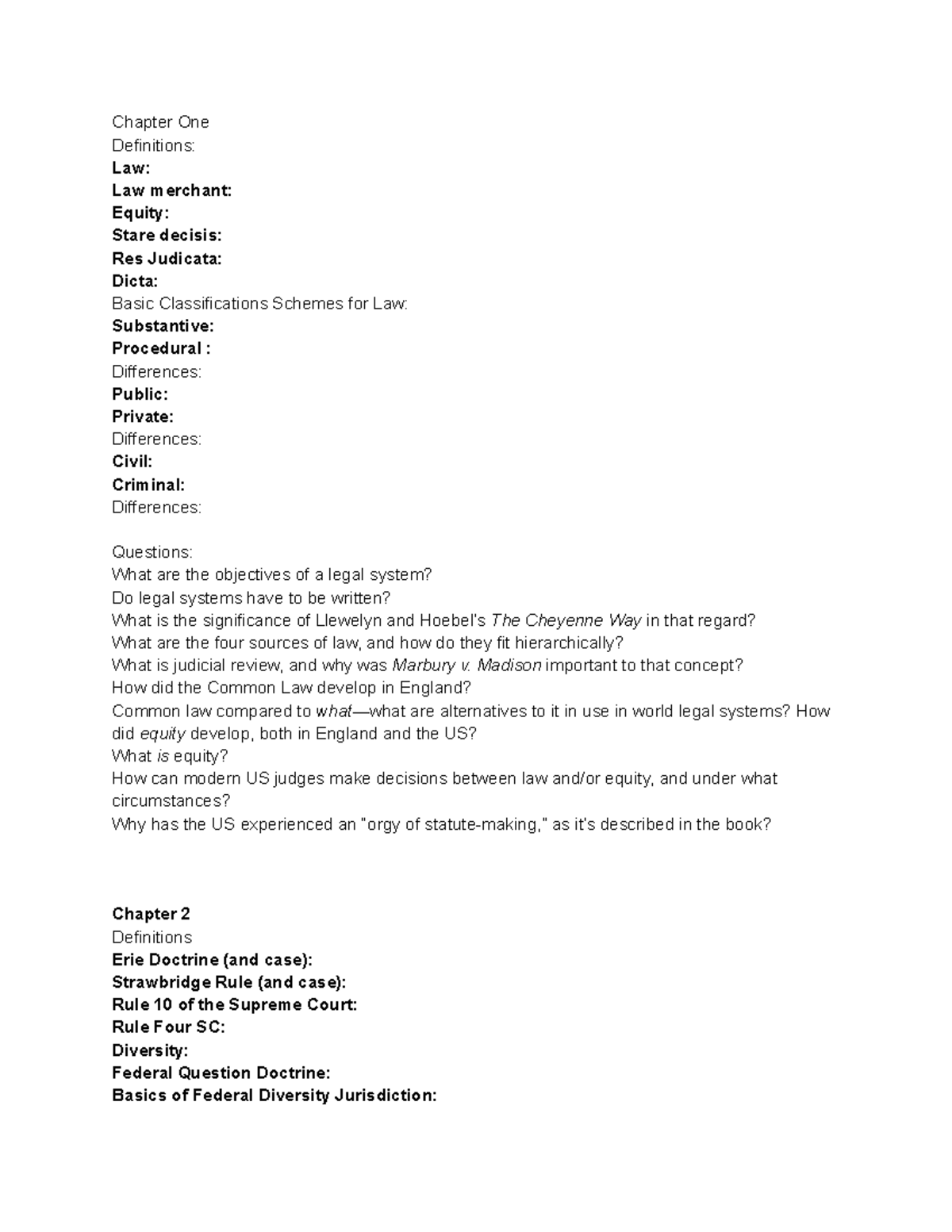 MIE 305 Study guide - Chapter One Definitions: Law: Law merchant ...