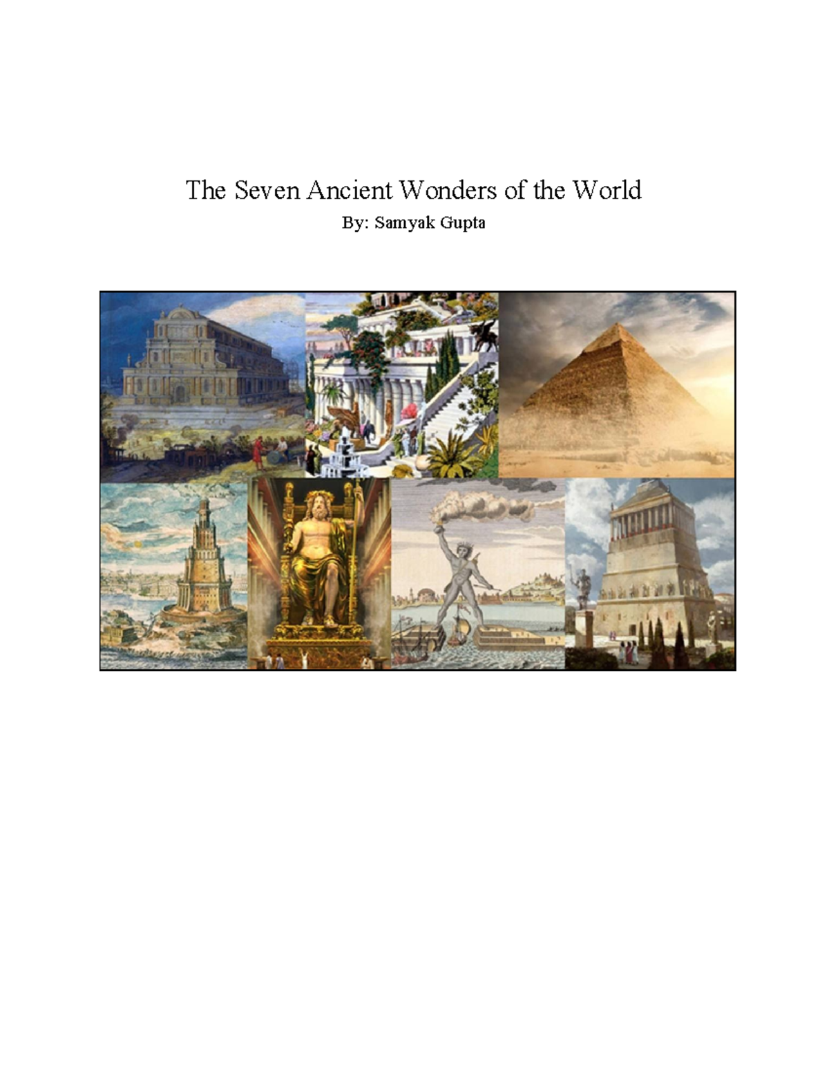 7ancient wonders of the world - The Seven Ancient Wonders of the World ...
