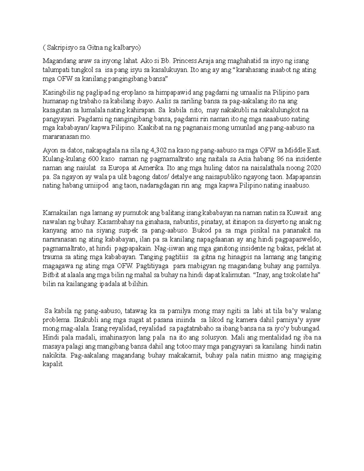 Talong - ayerlssssss, - ( Sakripisyo sa Gitna ng kalbaryo) Magandang ...