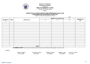 Inspection AND Acceptance Report - INSPECTION AND ACCEPTANCE REPORT ...