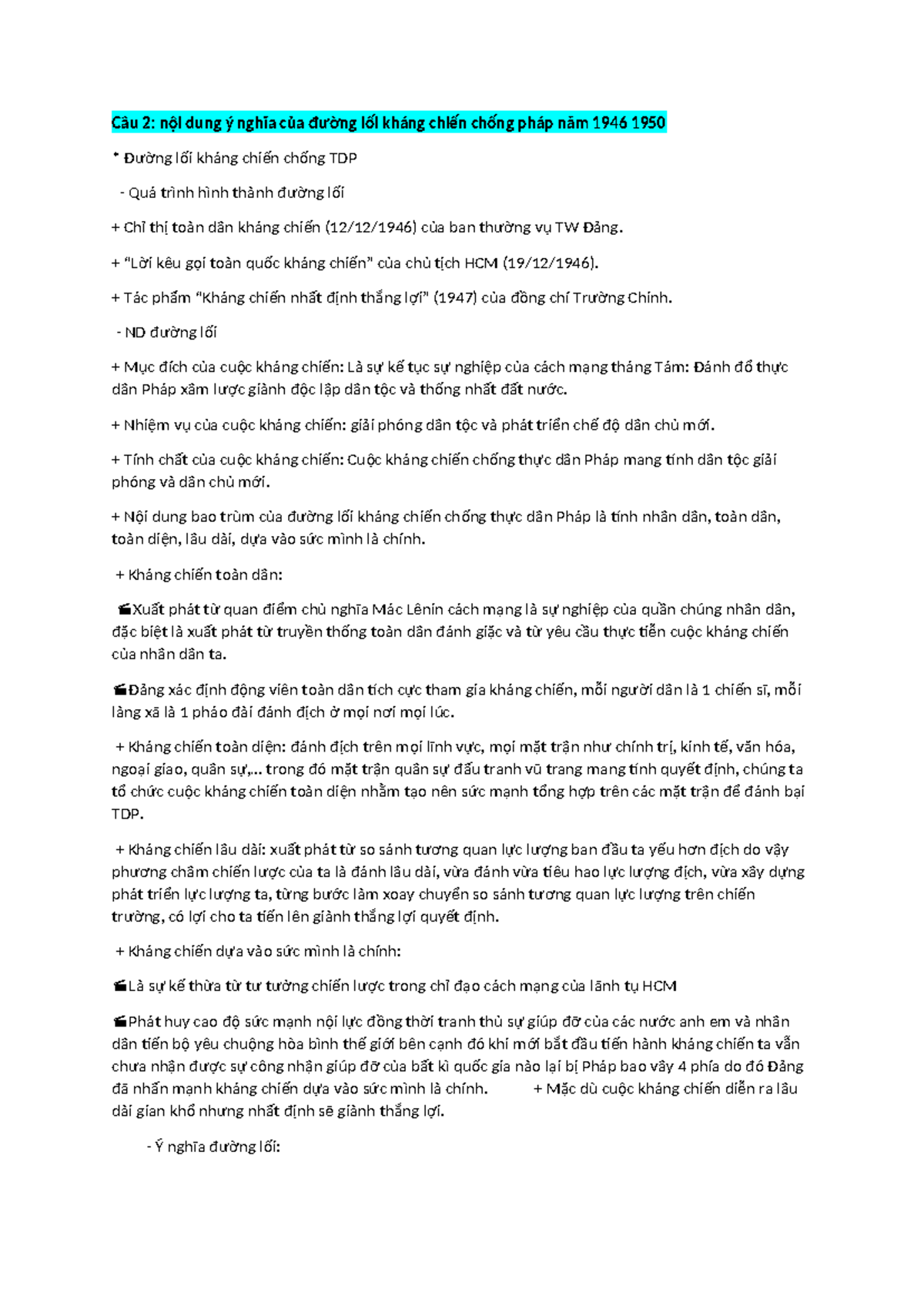 Lichj sử đảng câu 2 - nócus - Câu 2: nội dung ý nghĩa của đường lối ...