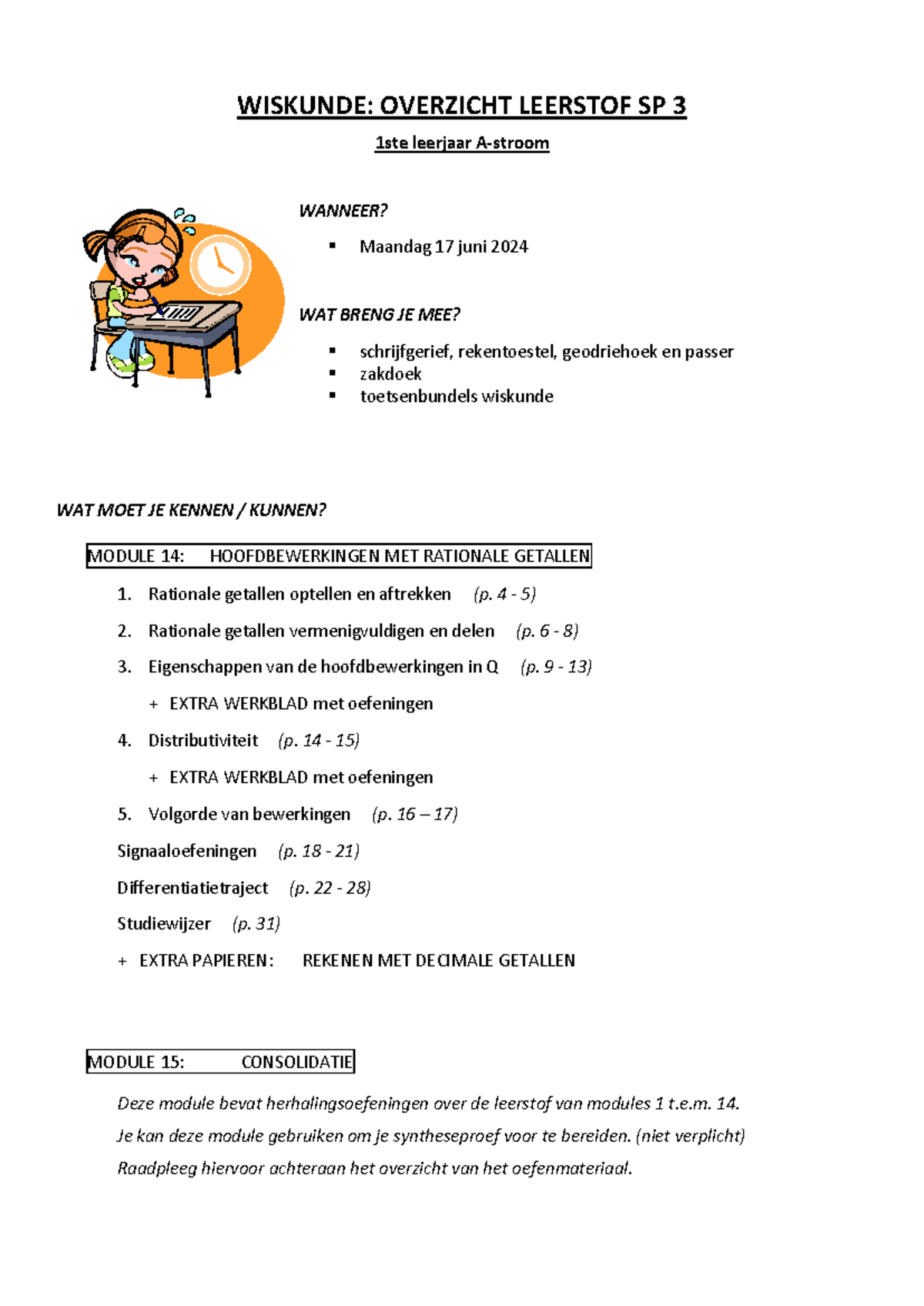 2324 overzicht leerstof SP3 1ste jaar A-stroom - WISKUNDE: OVERZICHT ...