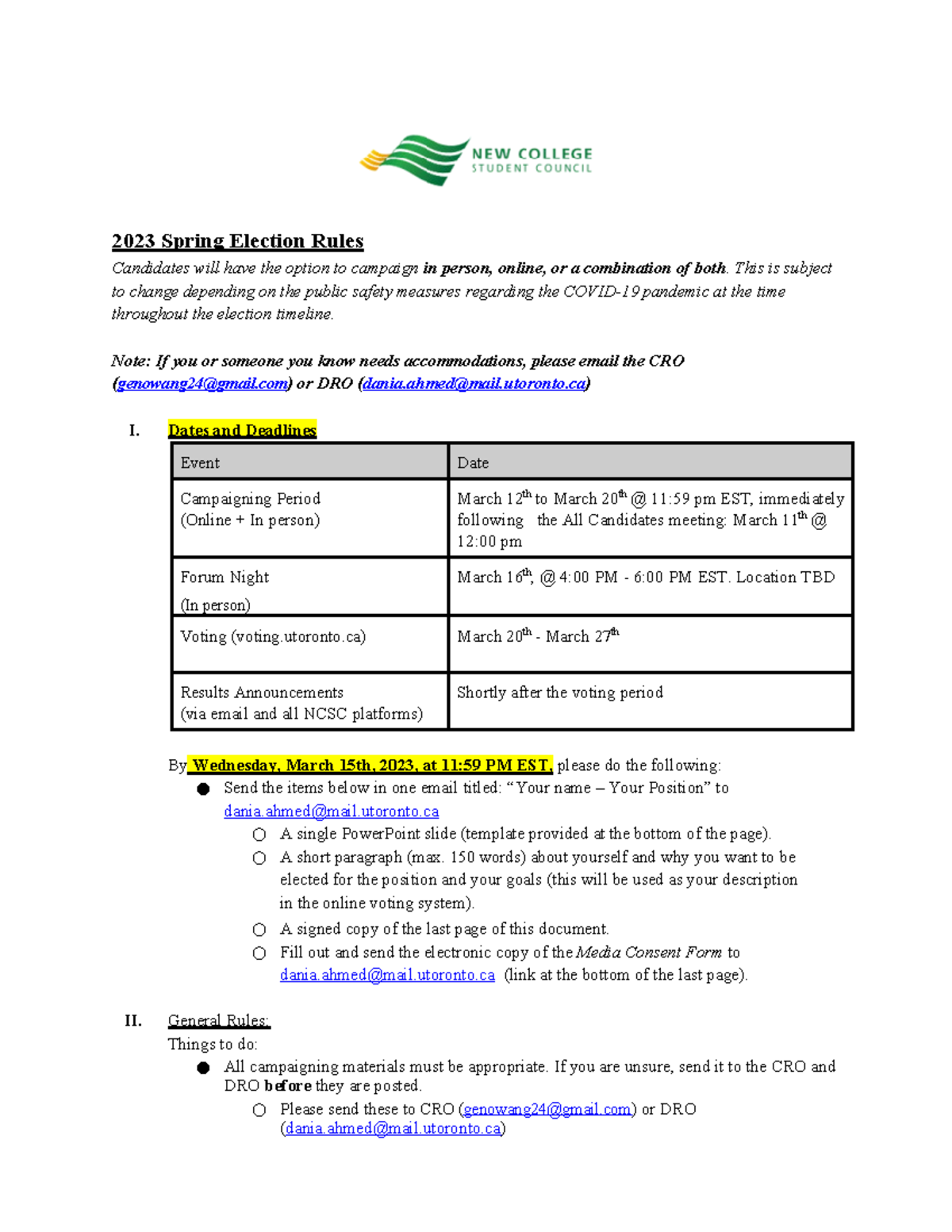 2023 Spring Rules Form - lecture notes - 2023 Spring Election Rules ...