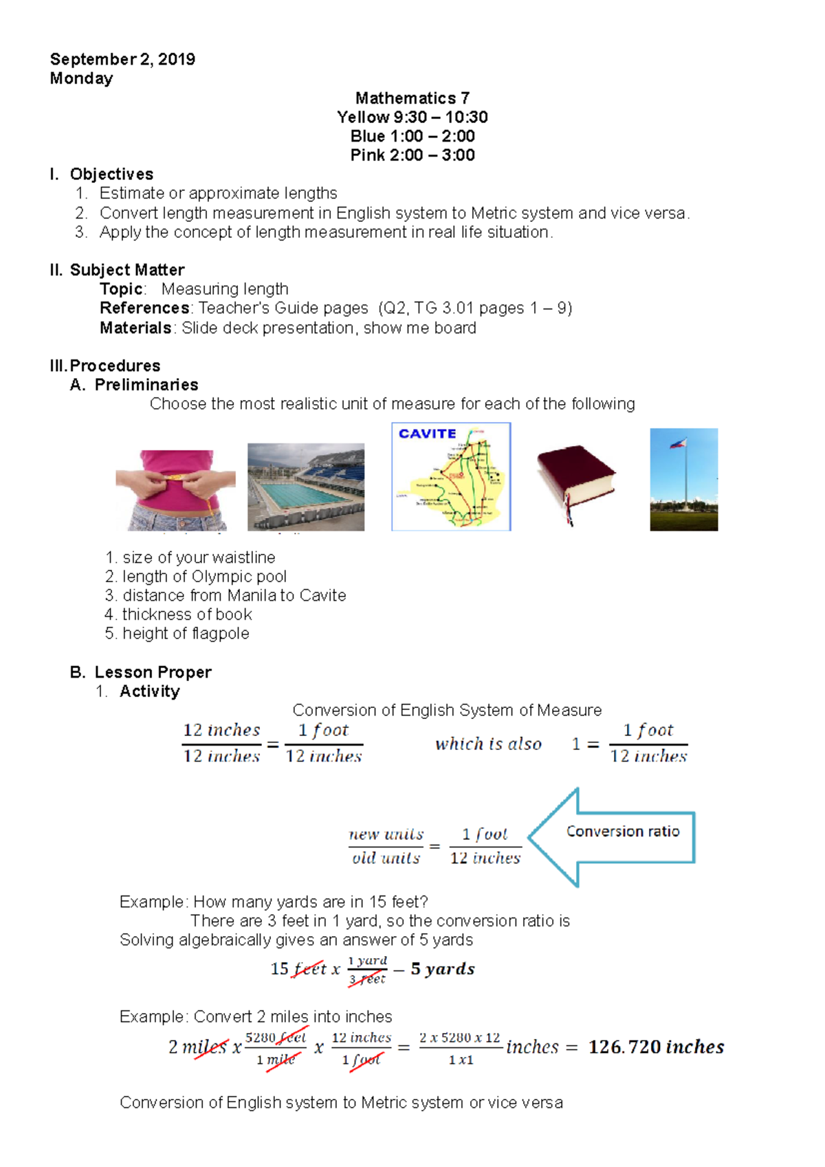 Aug. 28. g7 - Math class - September 2, 2019 Monday Mathematics 7 ...