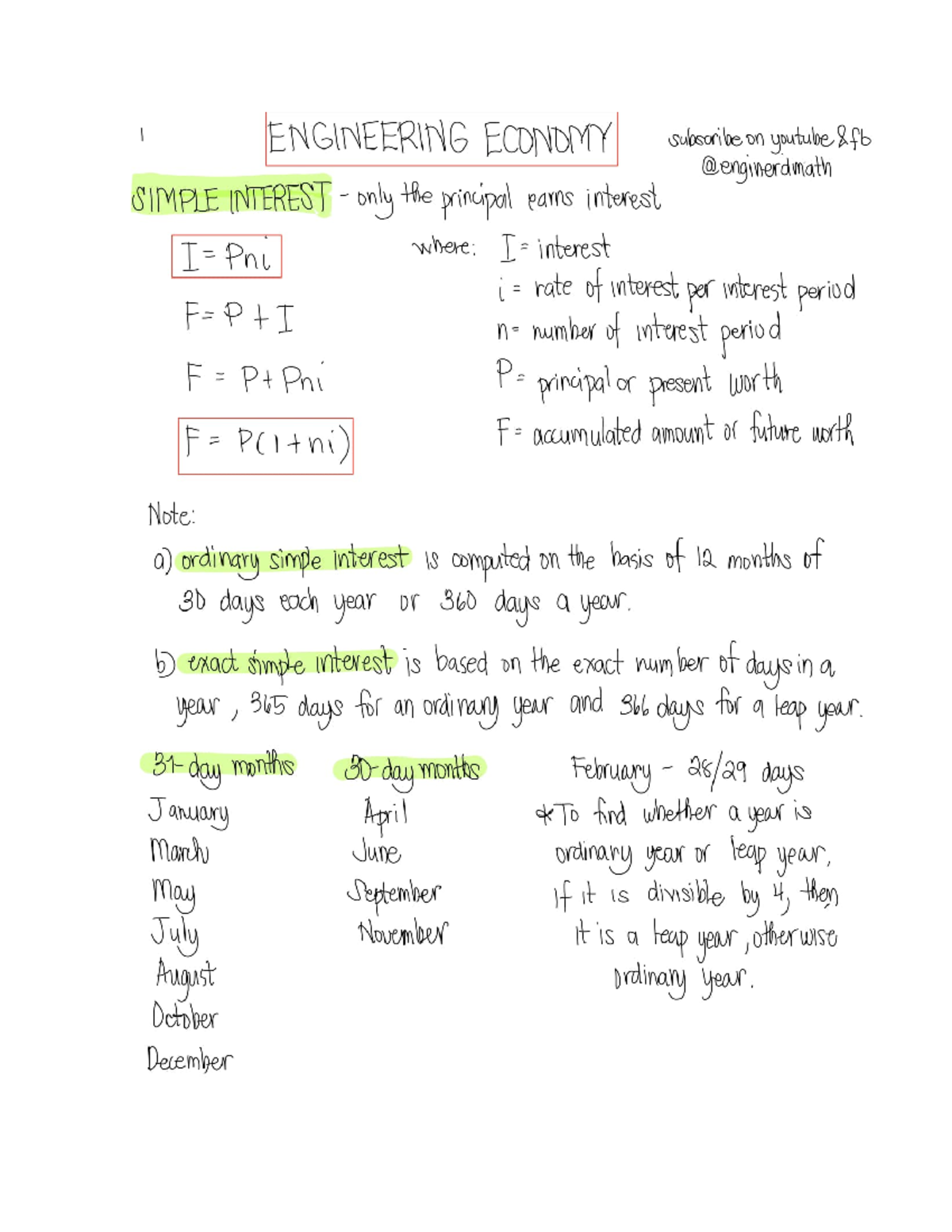 Enginerd MATH Engineering Economics - Statistics - Studocu