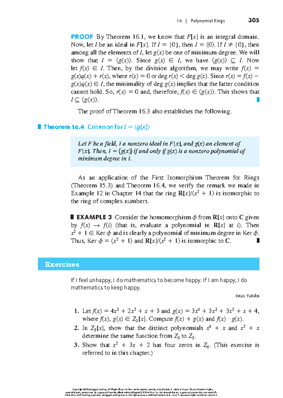 Latihan Ring Polinomial - 16 | Polynomial Rings 305 PROOF By Theorem 16 ...