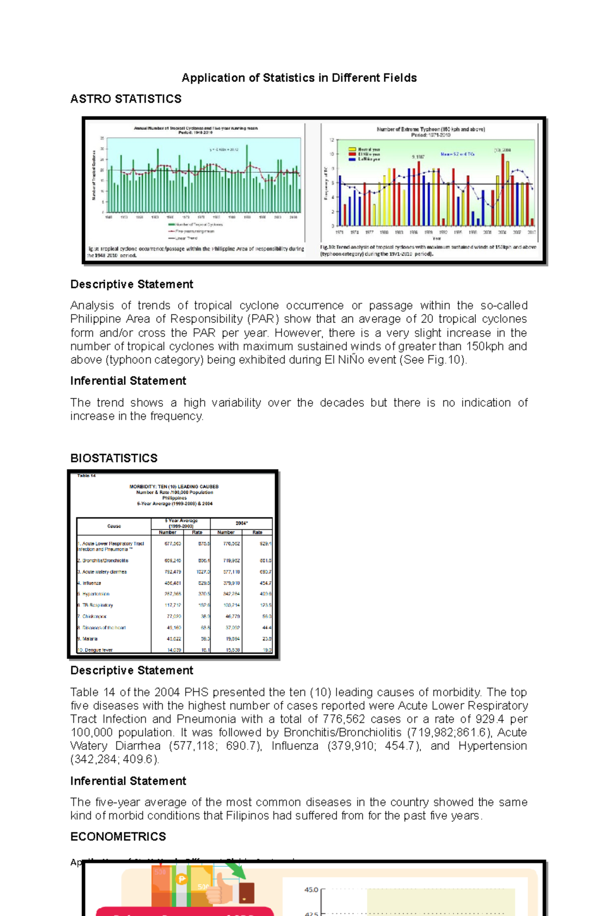 Application of Statistics In Different Fields - However, there is a ...