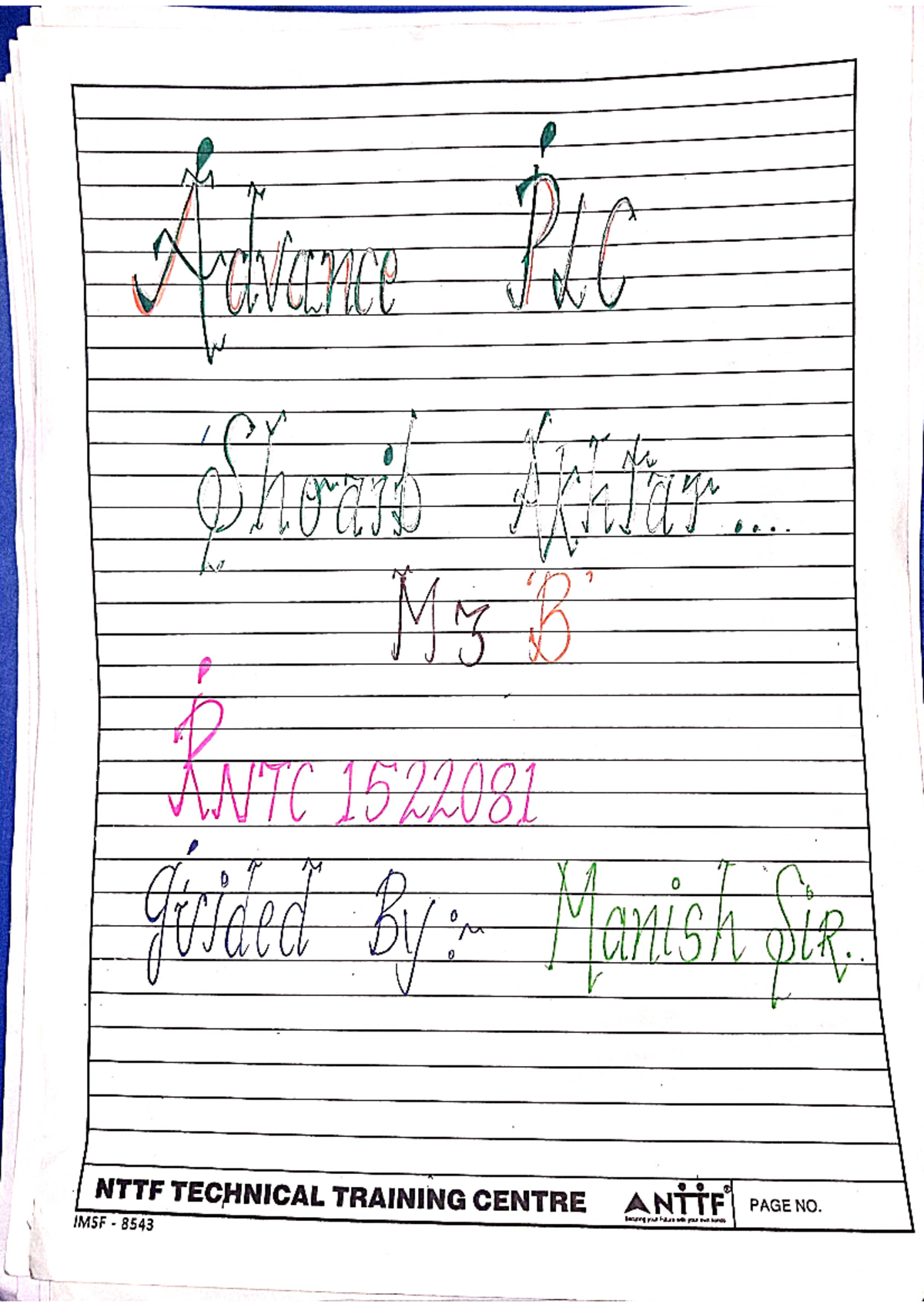 Advance plc - go through it - sh Antion FLC Short is from Mrz B RNTE ...