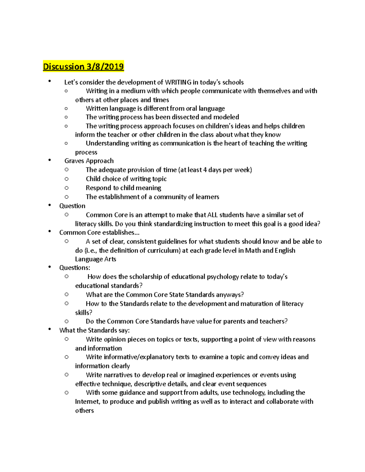 Discussion 3 - Lecture notes 3 - Discussion 3/8/ Let's consider the ...