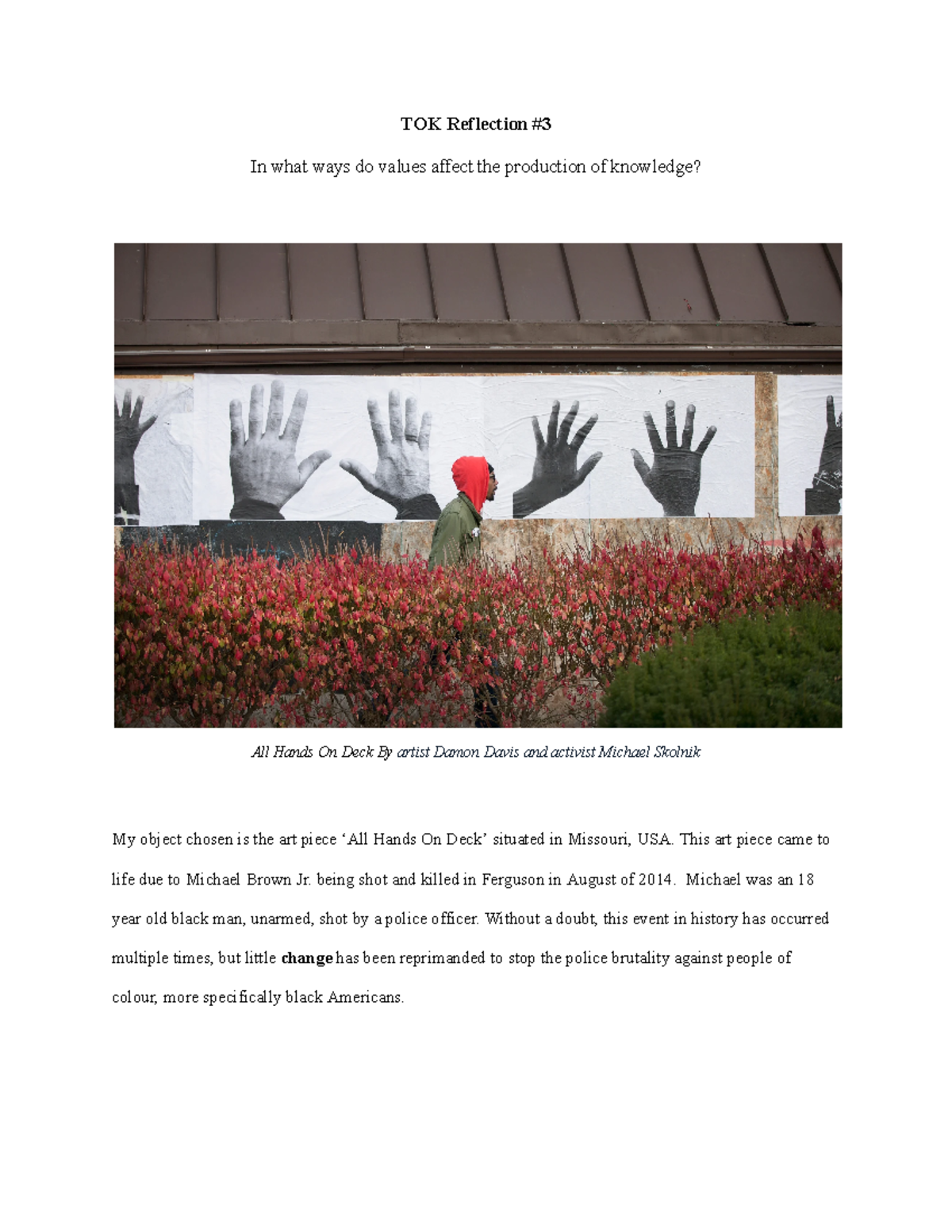 TOK reflection #3 - For the many in class examples. 9/10 - TOK ...