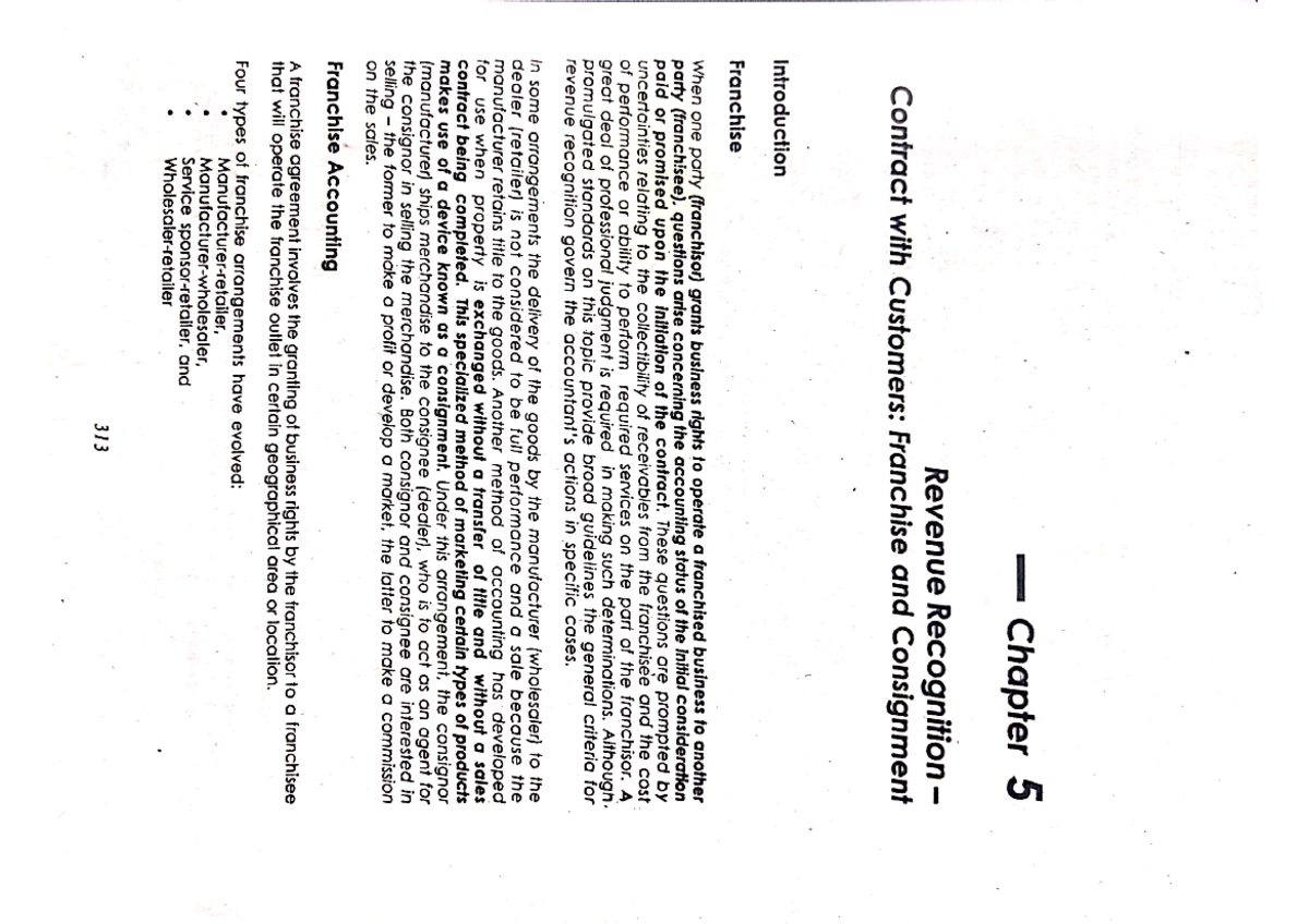 Franchise and Consignment - Management Accounting - Studocu