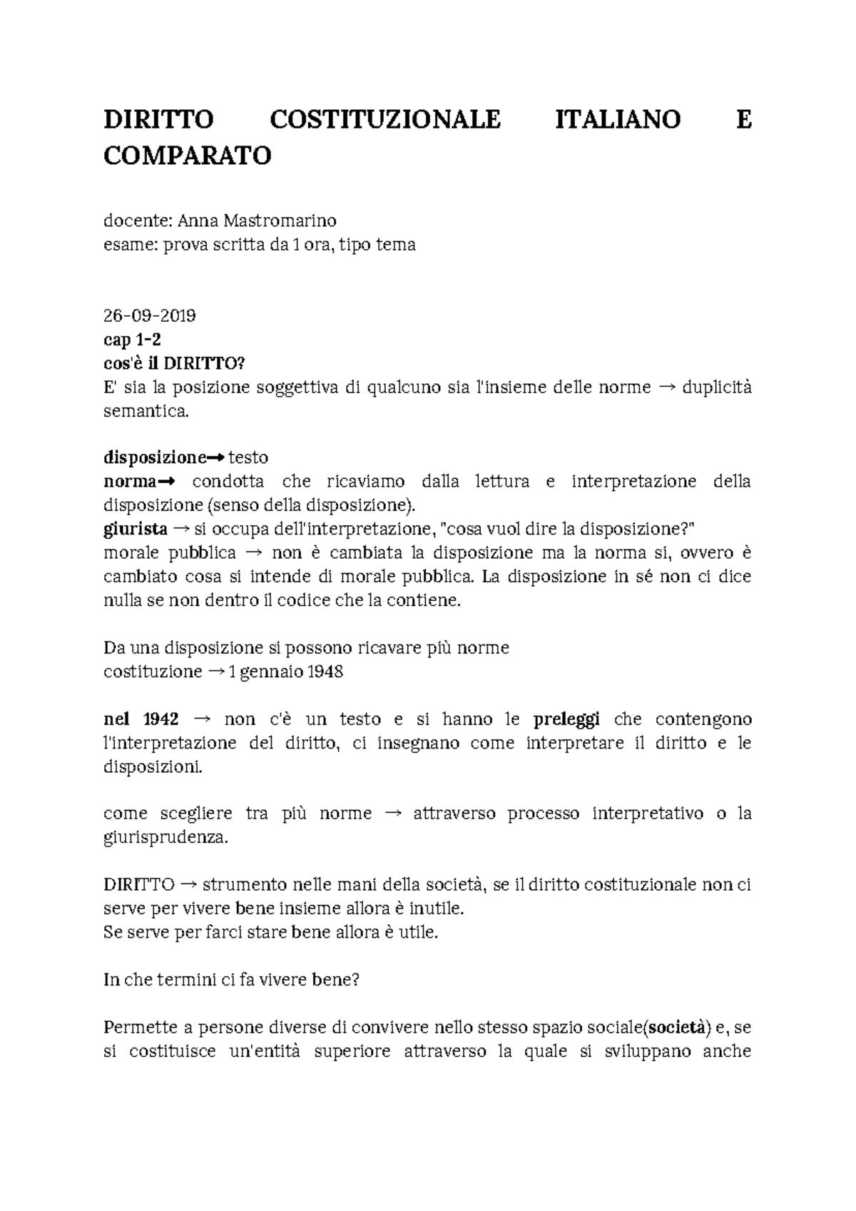 Diritto Costituzionale Italiano E Comparato Diritto Costituzionale