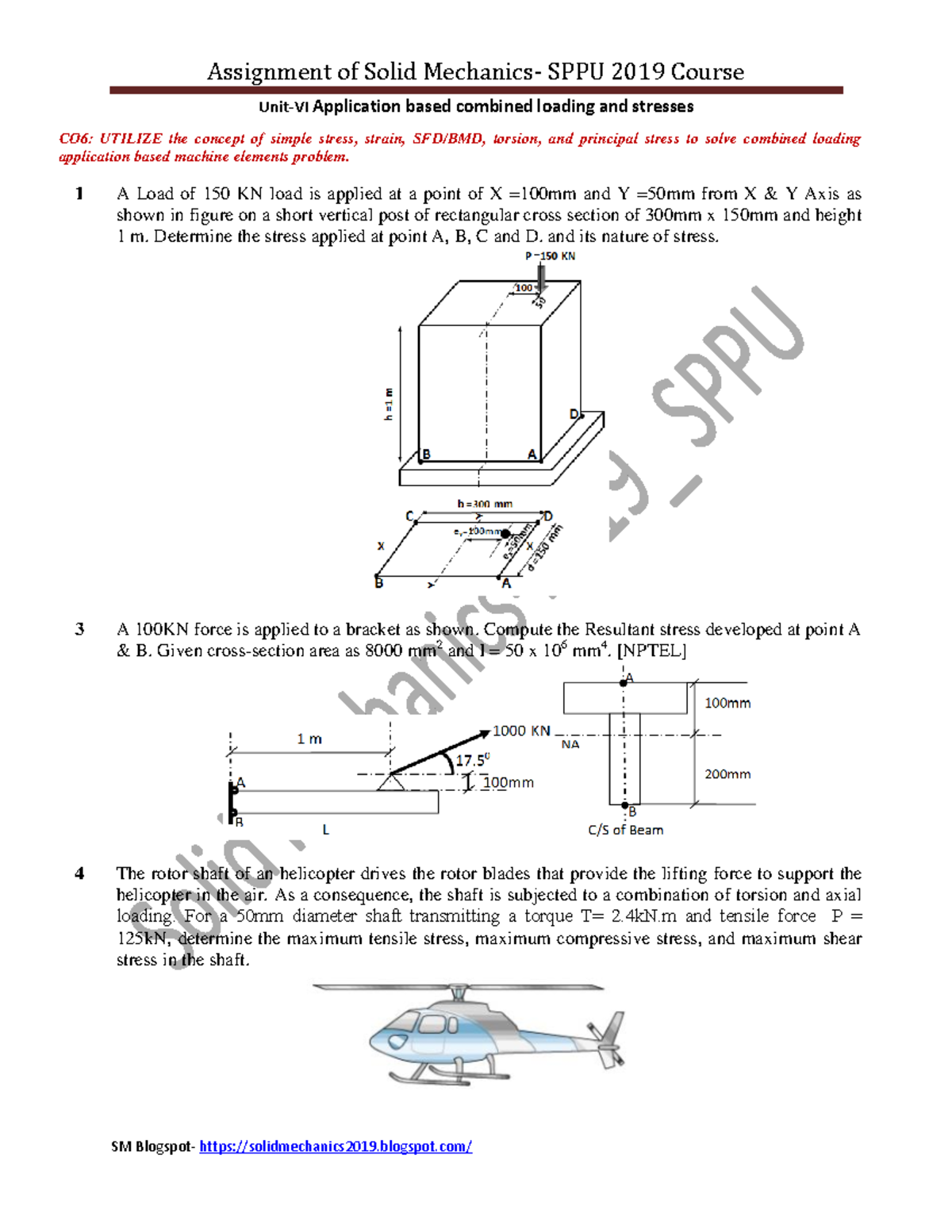 Unit-6 Assignment - Unit-VI Application based combined loading and ...