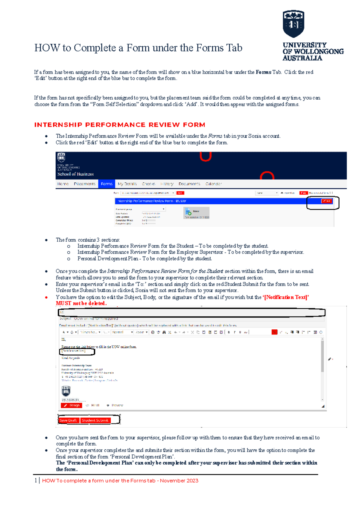BUS391 HOW to Complete a Form under the Forms Tab - Students - 1 | HOW ...