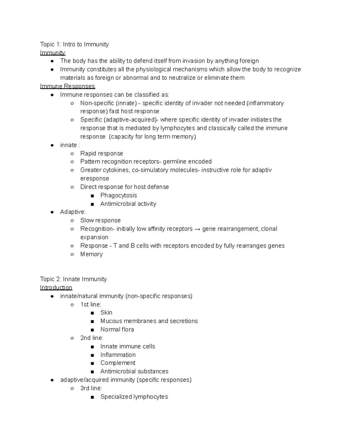 Module 14 Immunity - Professor Carpenter - Topic 1: Intro to Immunity ...