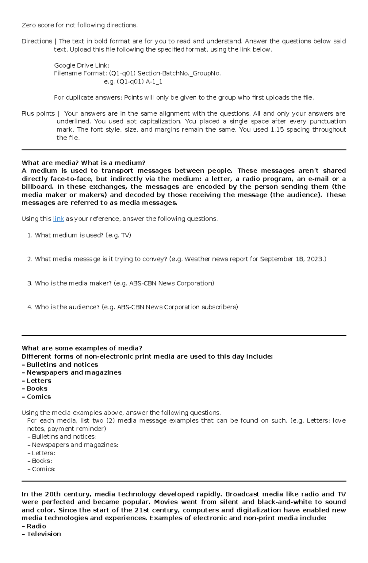 01-Media - Summary Media Literacy - Zero score for not following ...