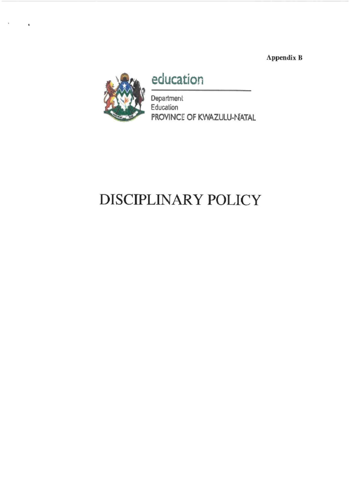Disciplinary Policy - Studocu