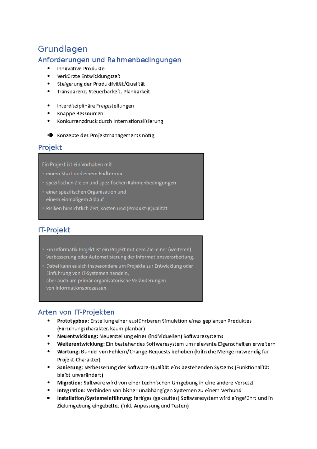 Management von Informatikprojekten - Grundlagen Anforderungen und ...