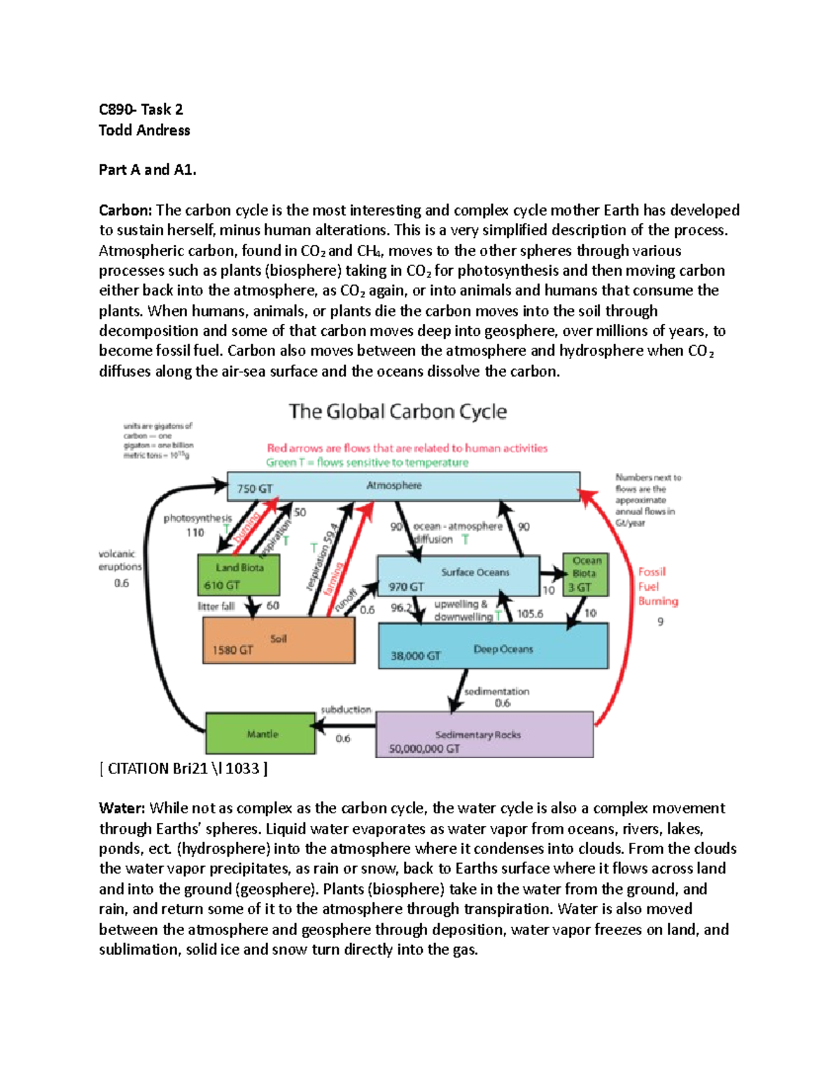 C890 Task 2 - Task 2 - C890- Task 2 Todd Andress Part A and A1. Carbon ...