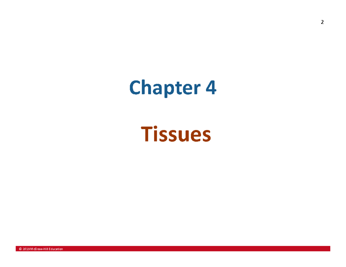 Anatomy Physiology 04 Tissues - Chapter 4 Tissues Tissue A tissue is a ...
