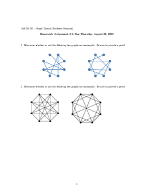 HW10 - HW 10 - Graph Theory - Fall 2019 Professor Narayan Real World ...