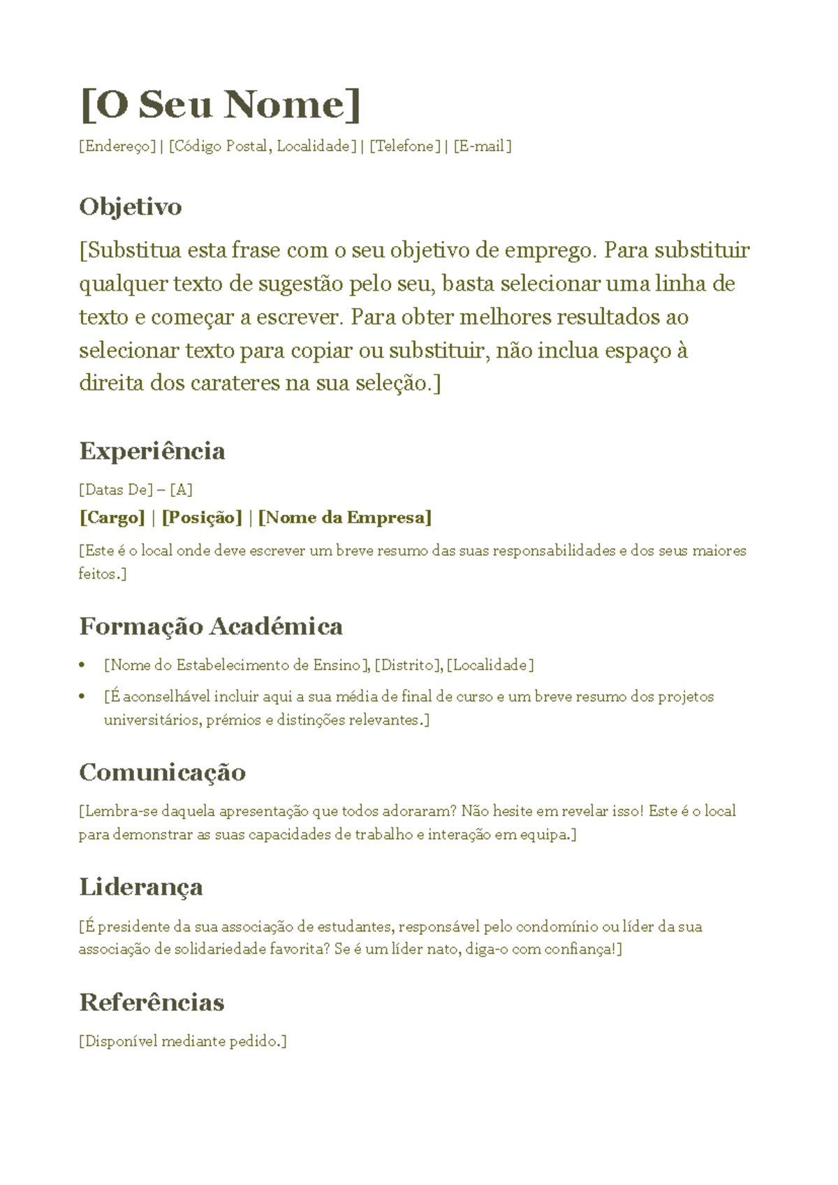 Documento (19 - Rdff - [O Seu Nome] [Endereço] | [Código Postal ...