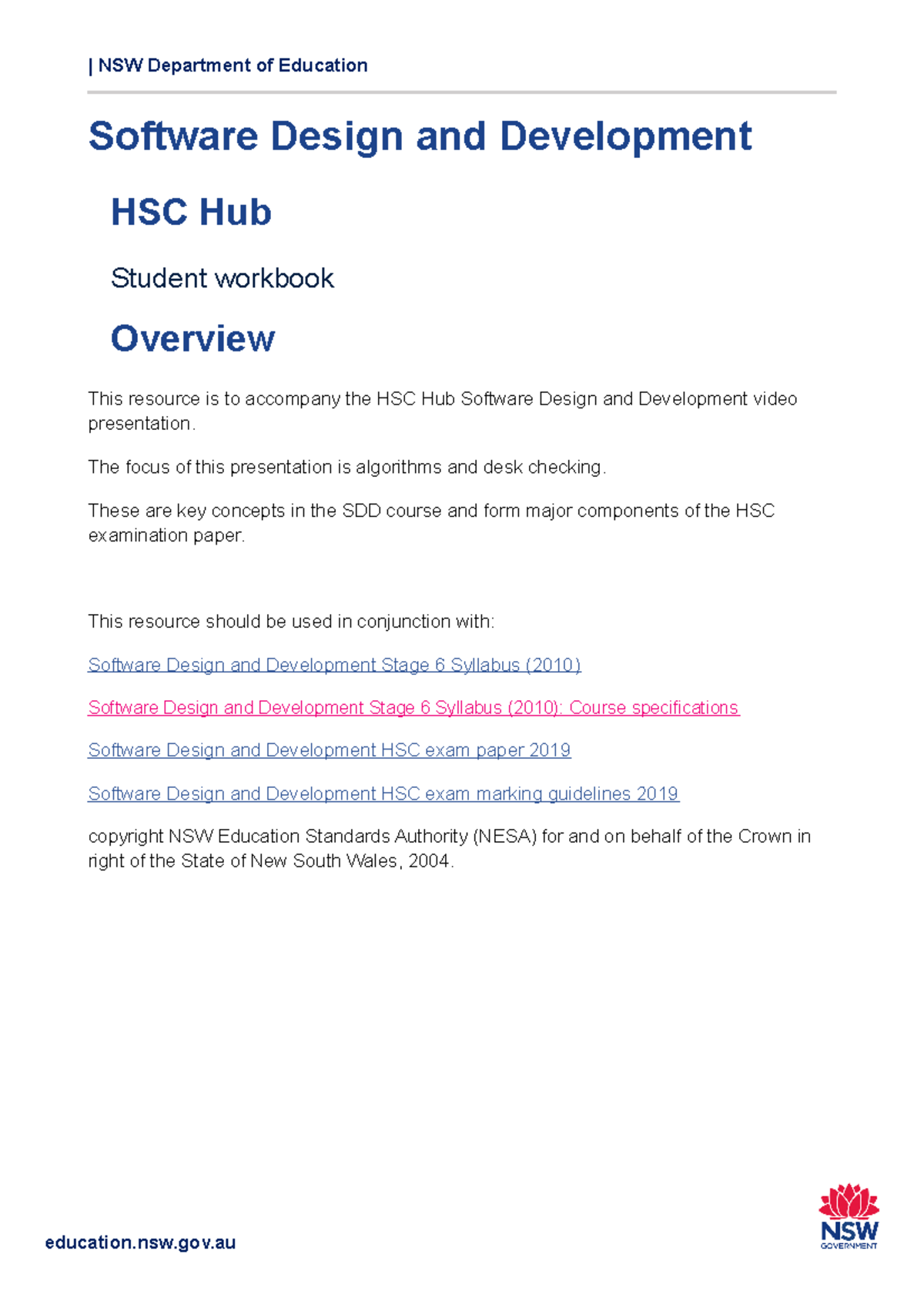 Software-development-cycle-sdd-tas-student-workbook - | NSW Department of Education Software ...