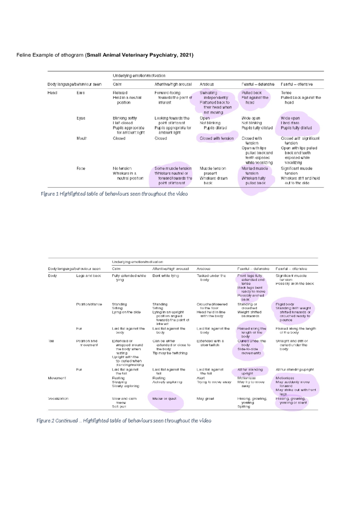 ANIM1120 Behaviour Identification Report - Figure 2 Continued ...