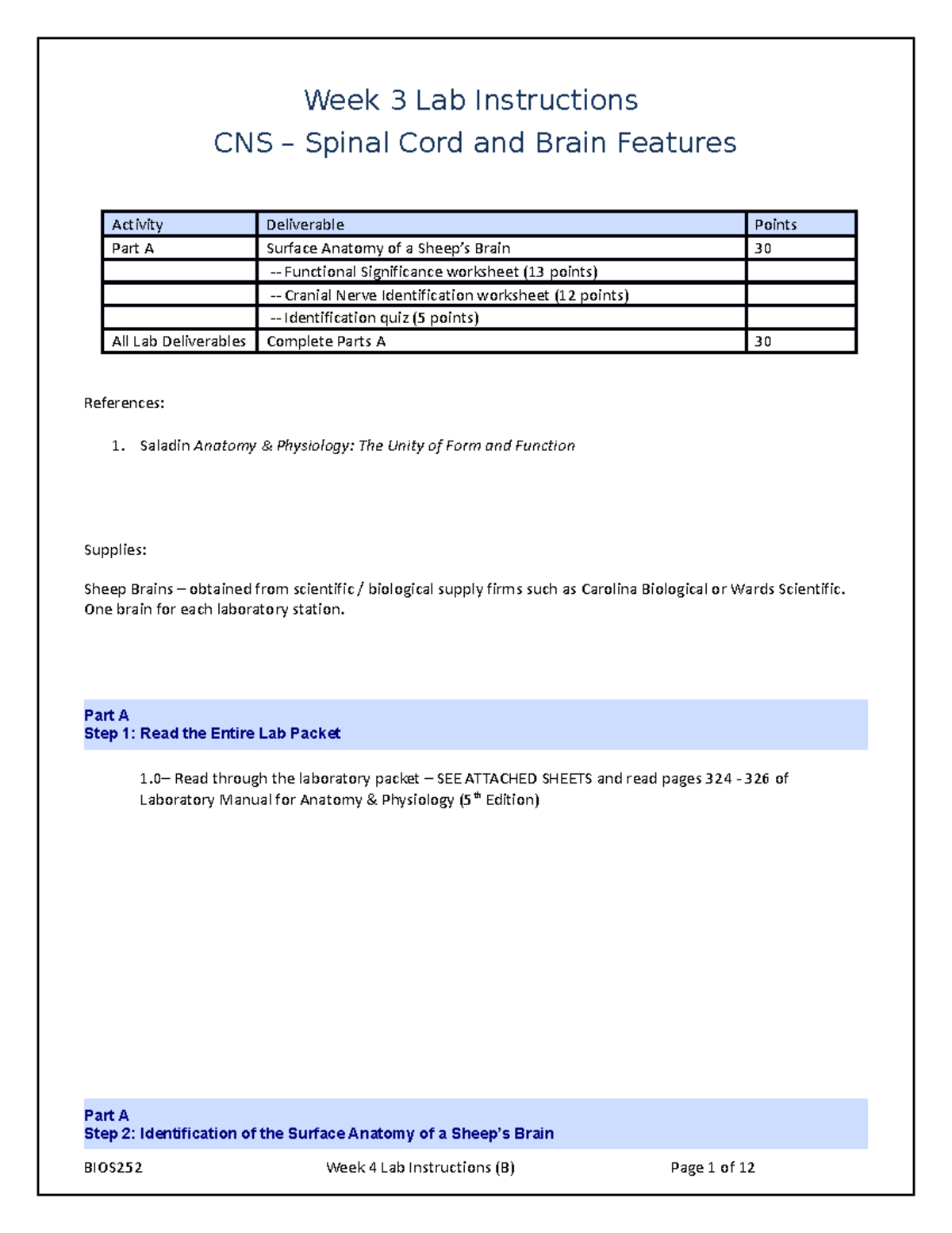 2 lab 3 - lab - Week 3 Lab Instructions CNS – Spinal Cord and Brain ...