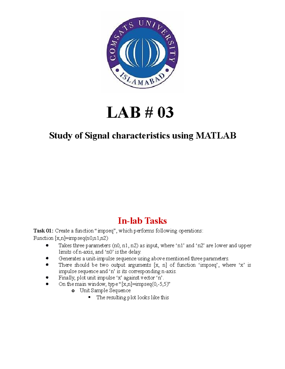 LAB report 3 completed.................................................. - LAB # 03 Study of ...