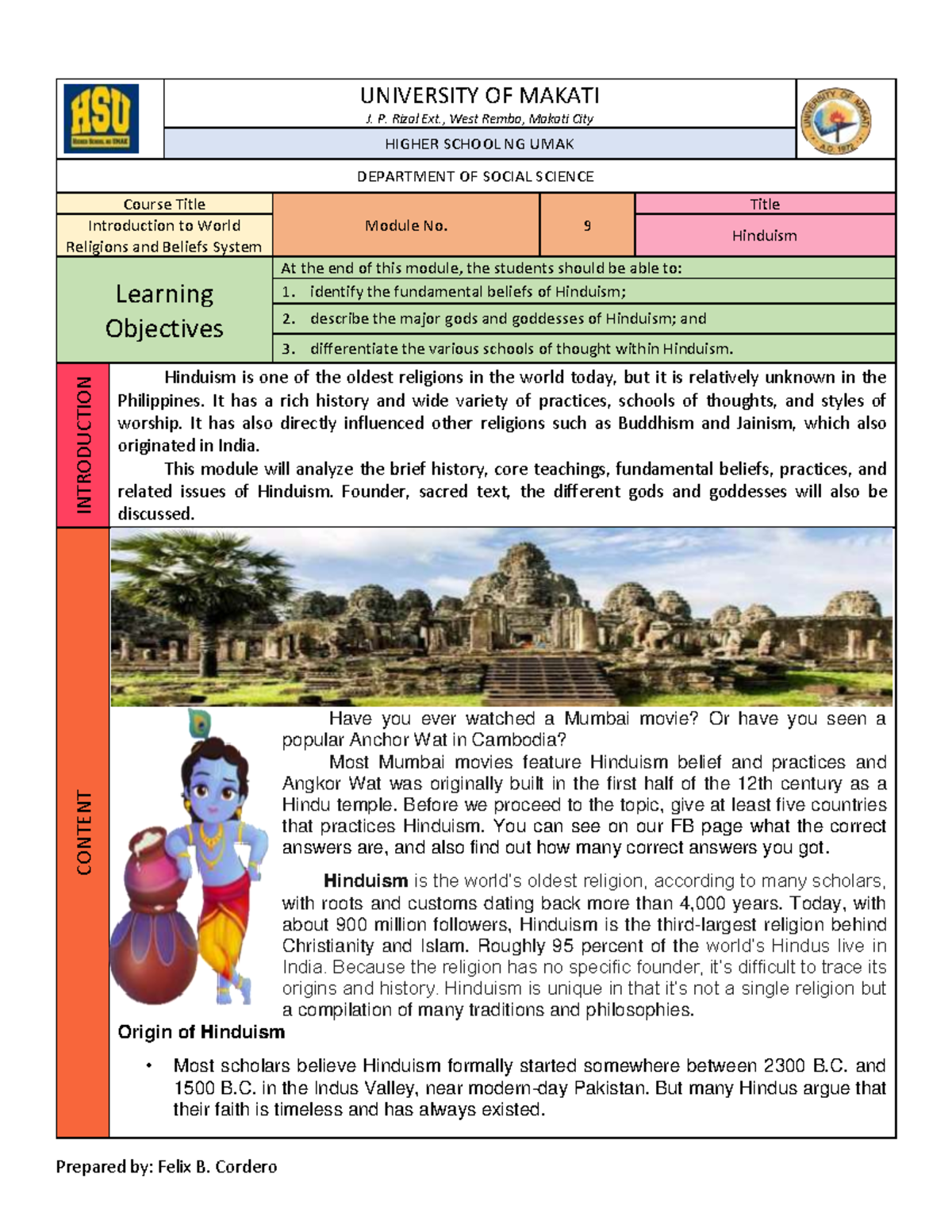 Module-9 - lecture notes - UNIVERSITY OF MAKATI J. P. Rizal Ext., West ...