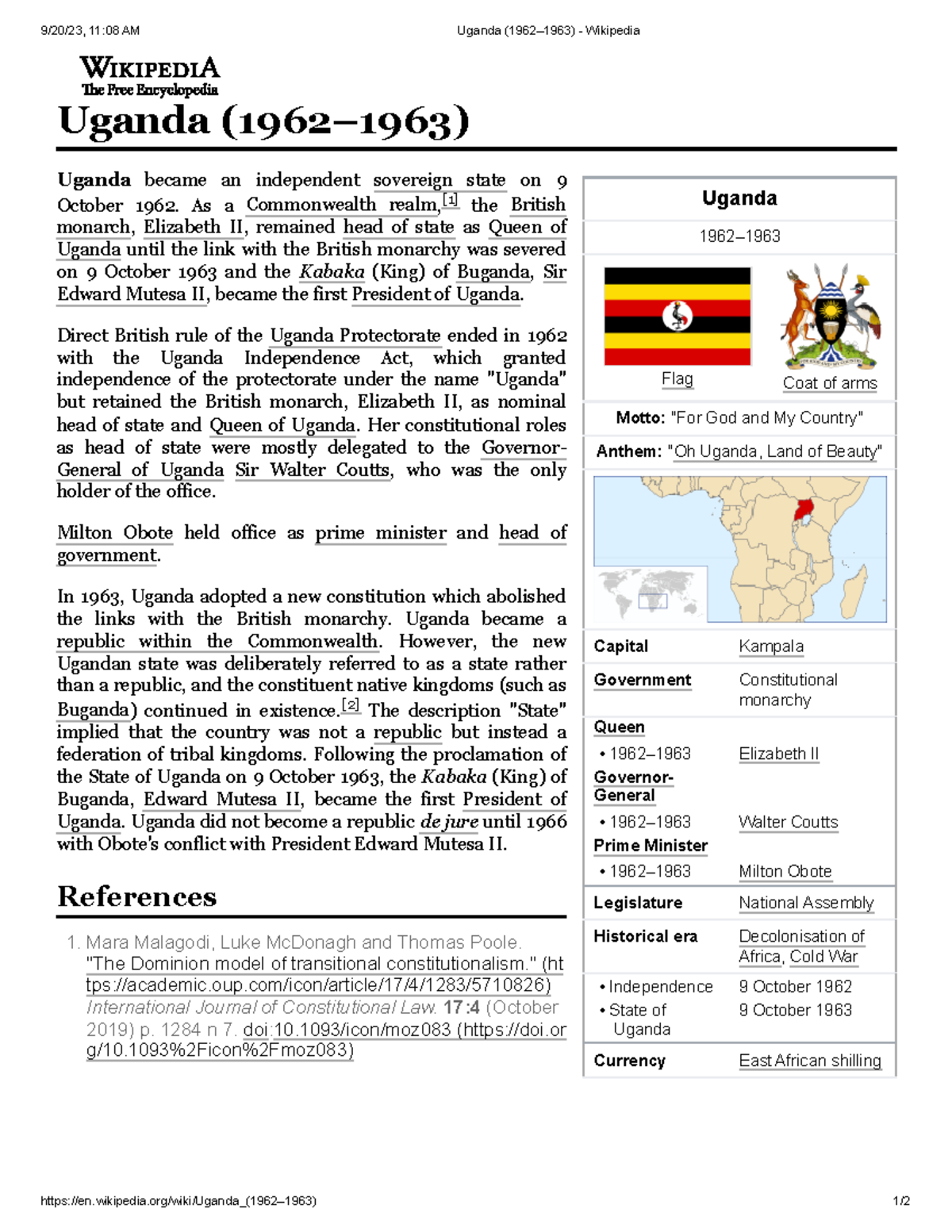 Uganda (1962–1963) - Research. - 9/20/23, 11:08 AM Uganda (1962–1963 ...