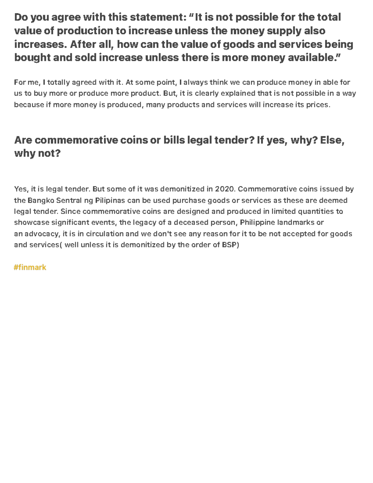 Assignment 2 - Prremium only - Do you agree with this statement: “It is ...