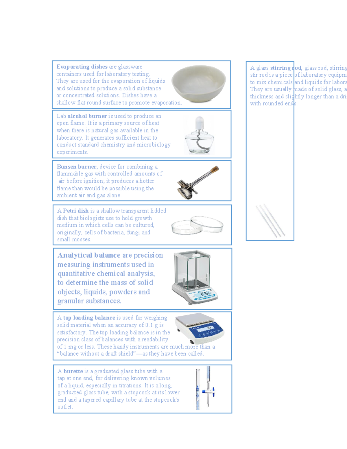 GEN CHEM LAB APPARATUS - Evaporating dishes are glassware containers ...