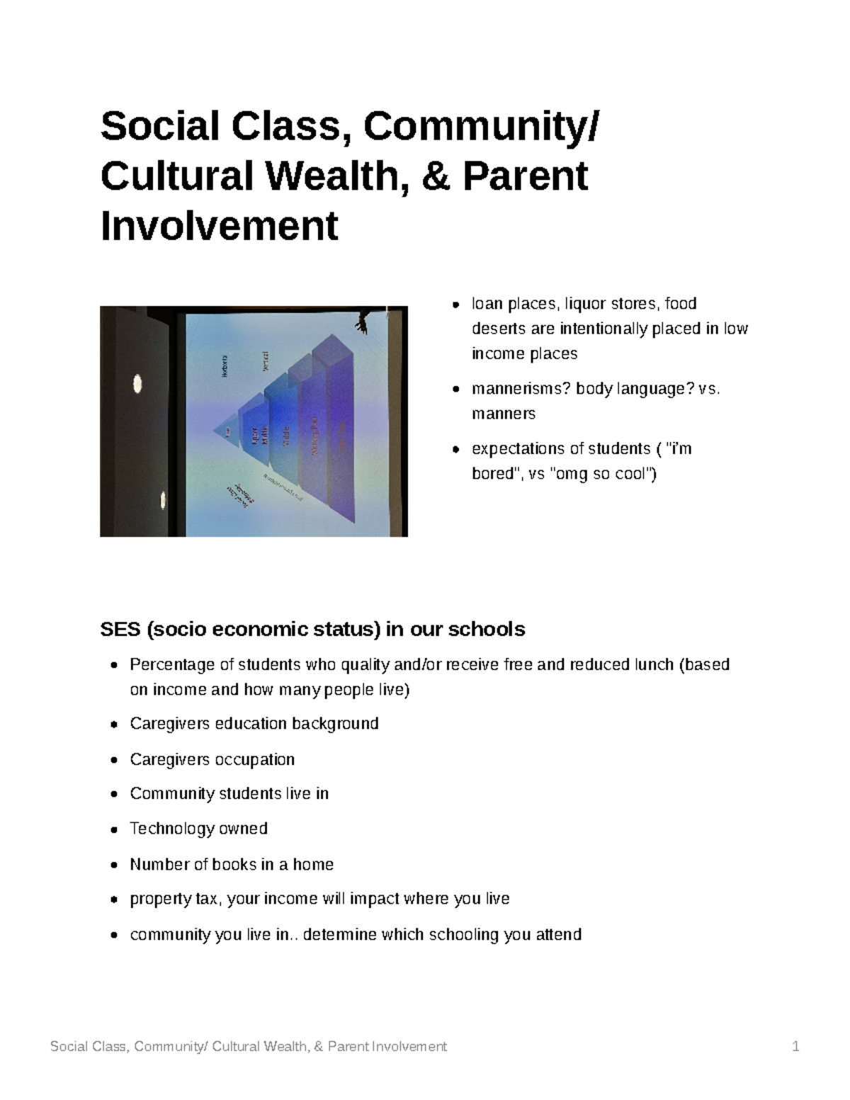 Social Class Community Cultural Wealth Parent Involvement - Social ...
