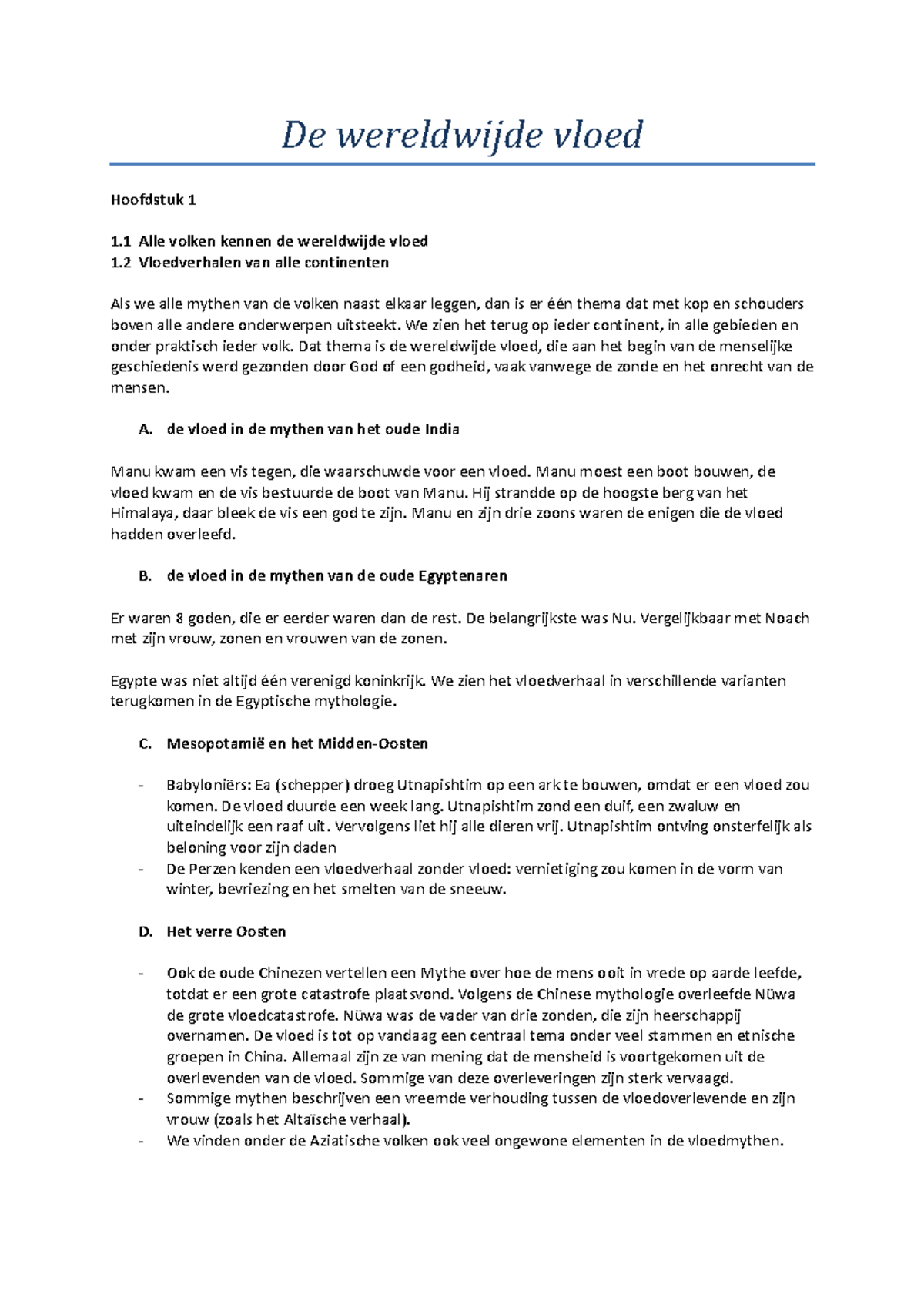 De wereldwijde vloed - Tjarko Evenboer - De wereldwijde vloed Hoofdstuk ...